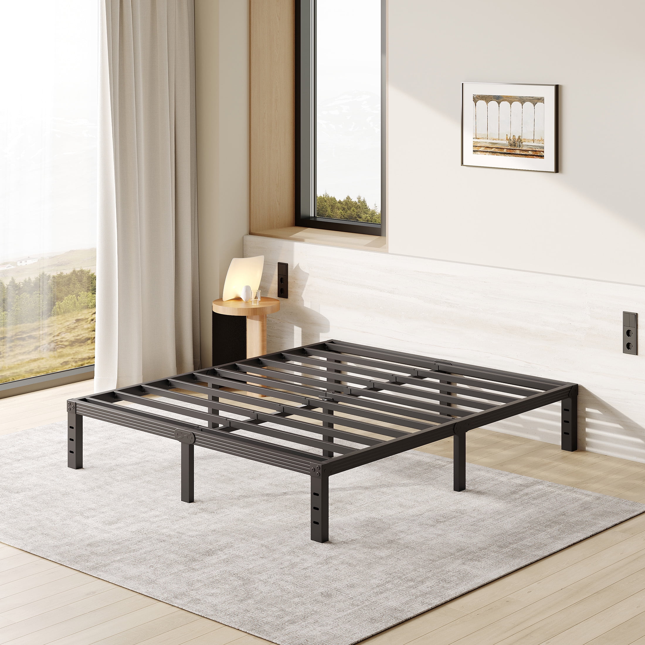 FSCHOS 12 Inch Queen Size Bed Frame, Heavy Duty Metal Platform, No Box ...