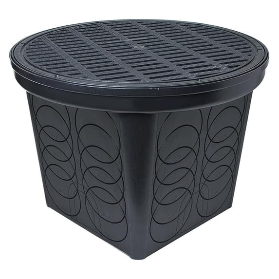 FSD-3017 20 in. Large Round Catch Basin with Black Grate Kit - Walmart.com