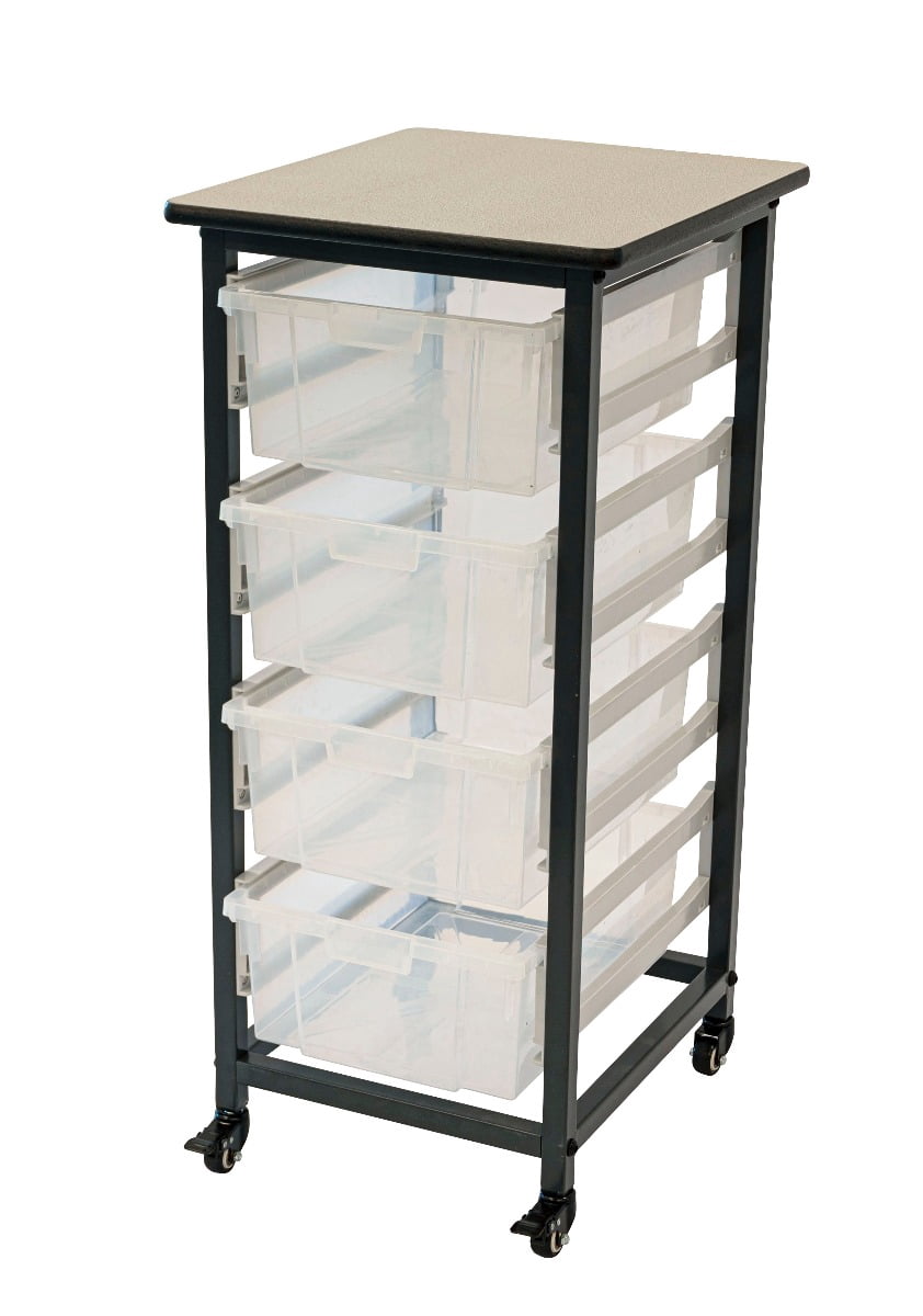 FSE 373-MBS-SR-4L-CL Mobile Bin Storage Unit - Single Row with Large ...