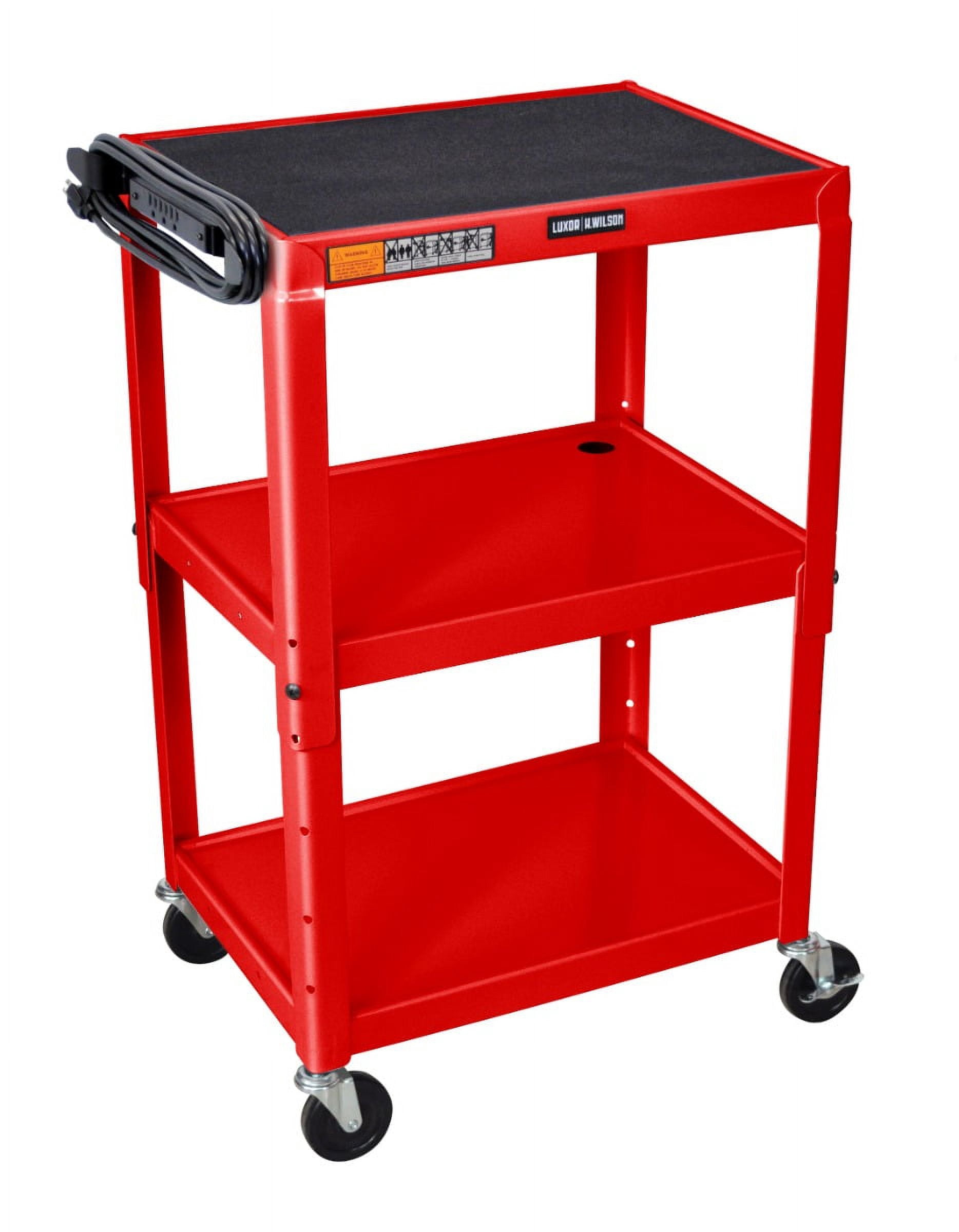FSE 373-UCMT1-RD Adjustable-Height Steel Utility Cart - Red - Walmart.com