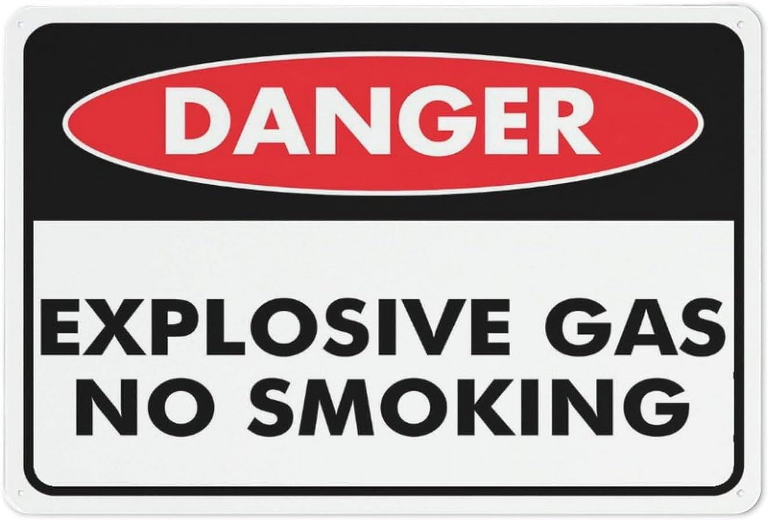FSFH Danger Explosive Gas No Smoking Sign 12 X 8 Inch Metal Sign ...