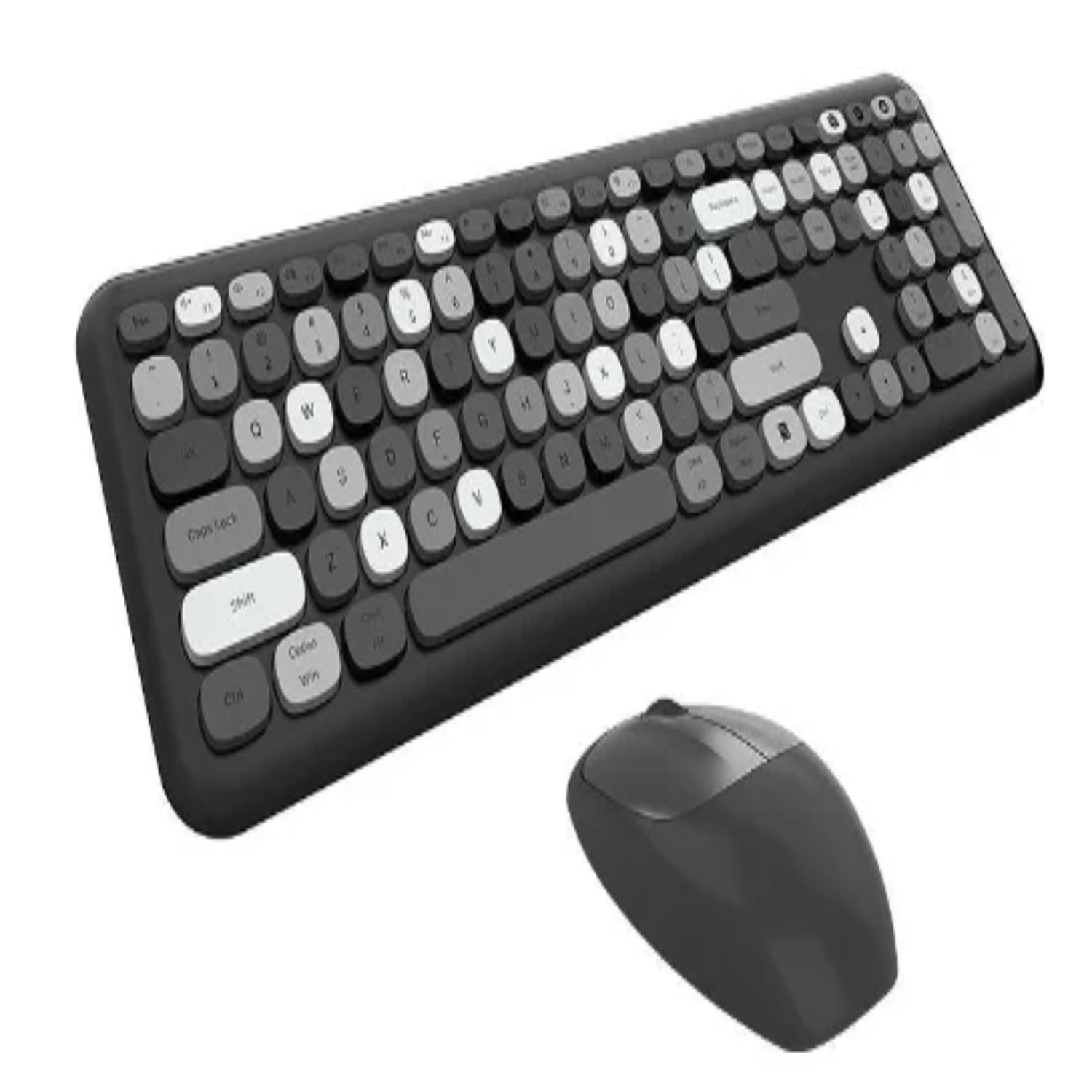 FSHNGTA Full-Size Retro Wireless Keyboard and Mouse Combo 2.4G ...
