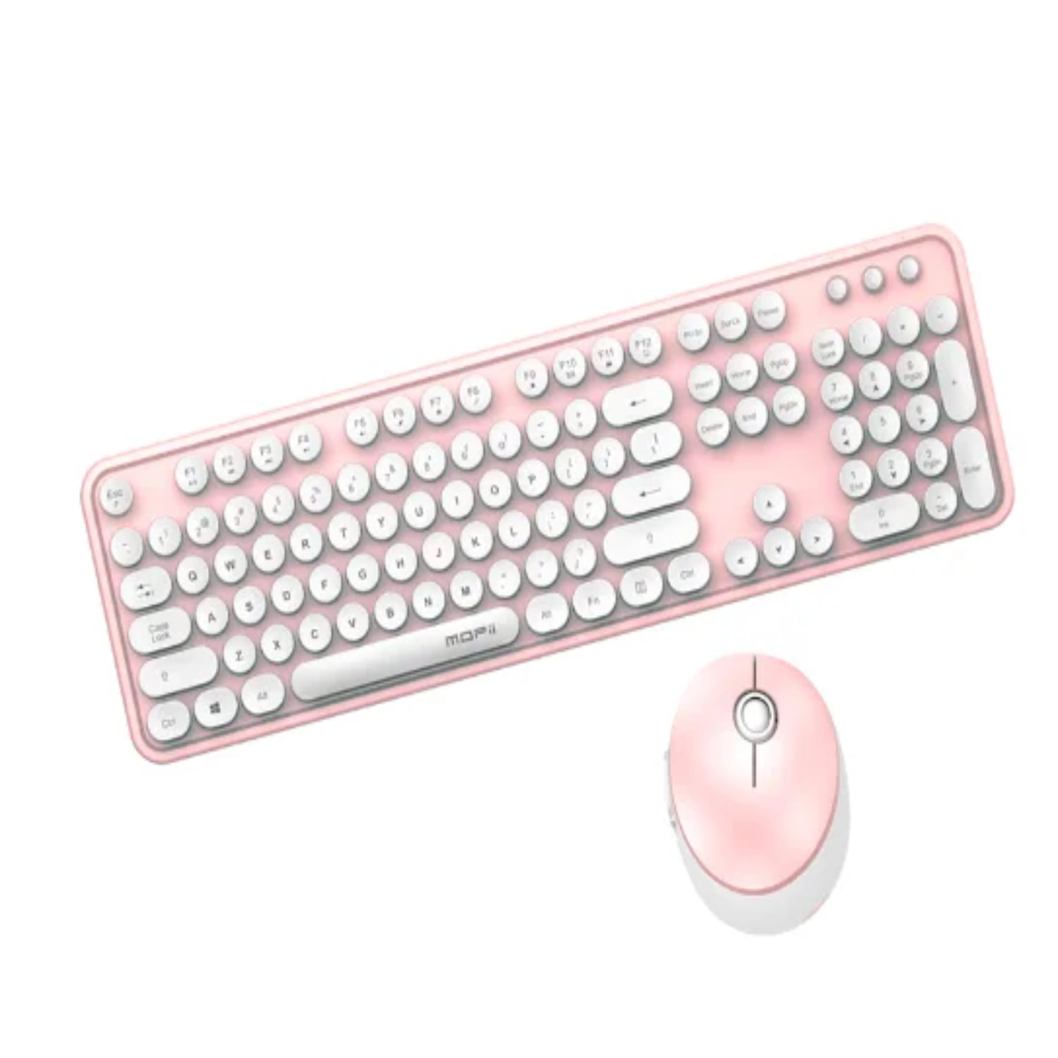 FSHNGTA Full-Size Retro Wireless Keyboard and Mouse Combo 2.4G ...