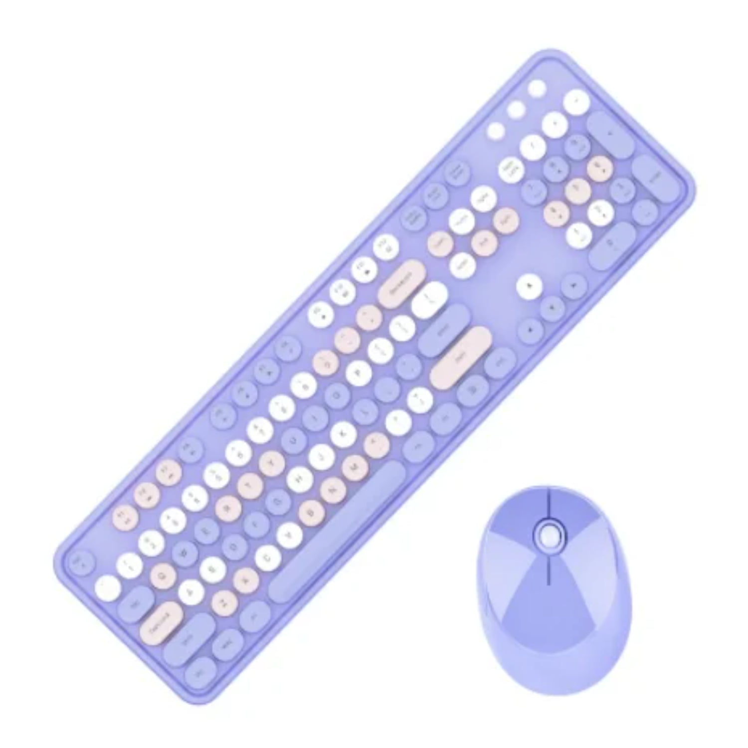 FSHNGTA Full-Size Retro Wireless Keyboard and Mouse Combo 2.4G ...