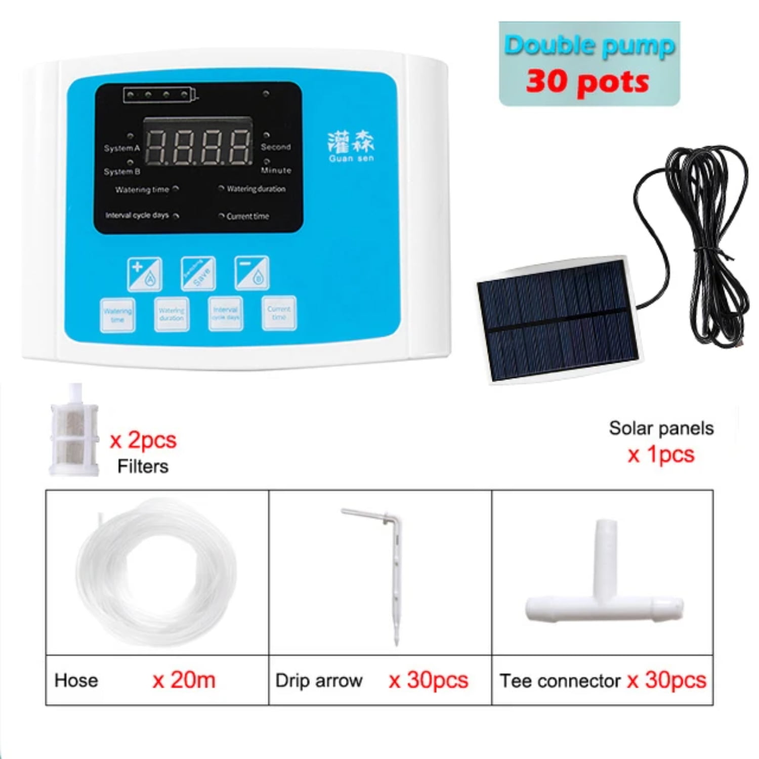 FSHNGTA Intelligent Smart Solar-Powered Drip Irrigation Water Timer ...