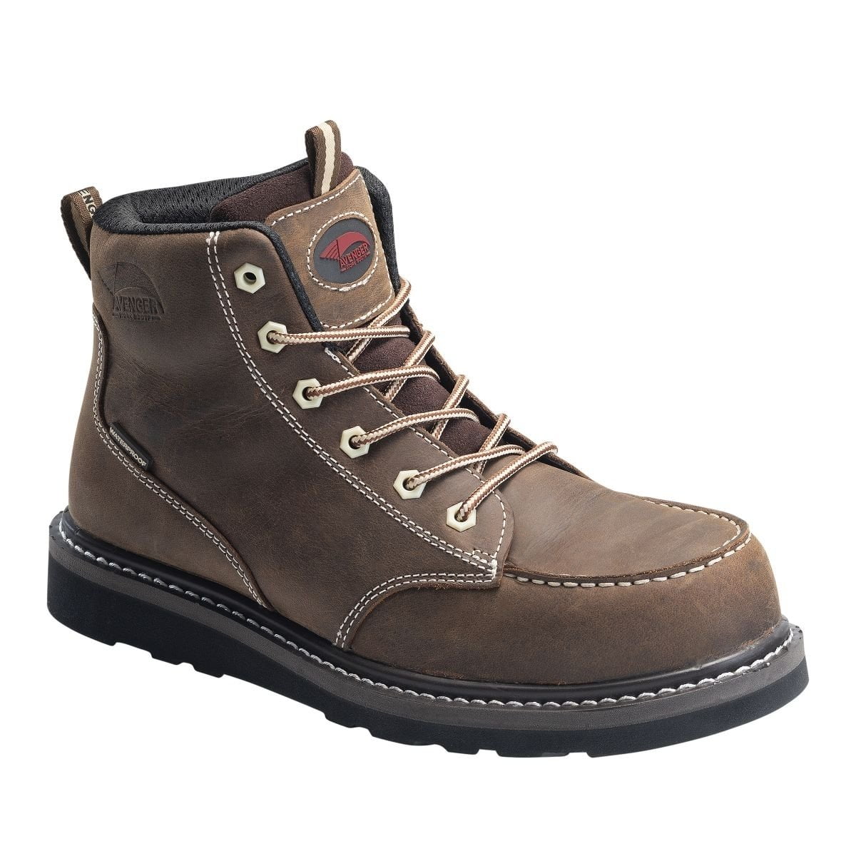 FSI Nautilus Avenger Mens 6" Moc Toe Wedge Soft Toe Work Boot Brown ...
