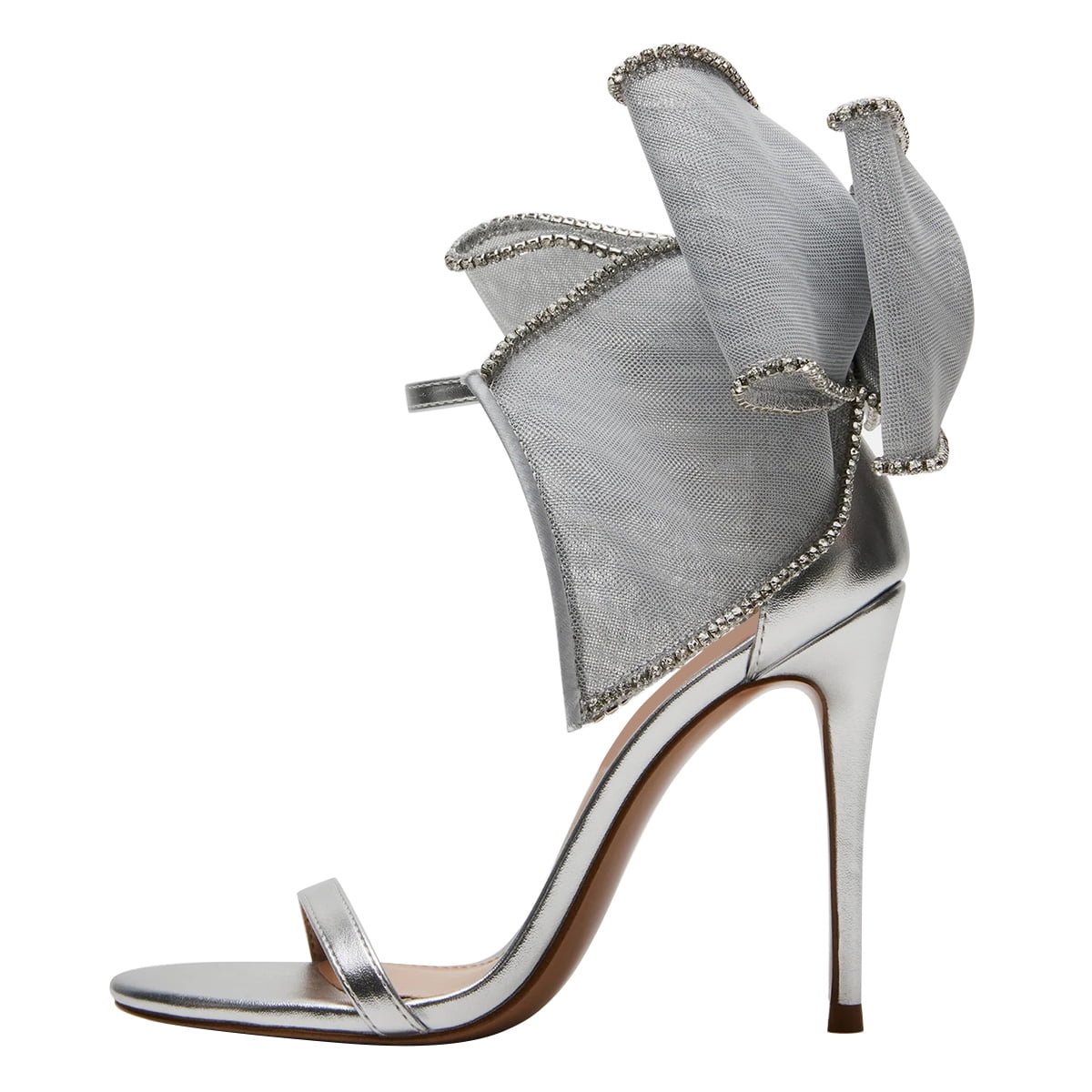 FSJ Women Chic Rhinestone Pearl Mesh Bow Knot Sandals Open Toe One ...