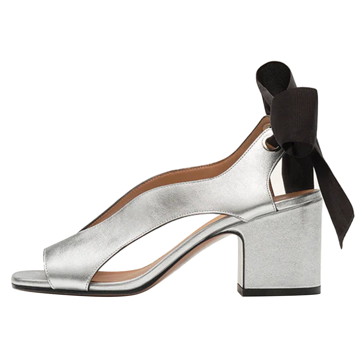 FSJ Women Comfortable Open Toe V Cut Platform Ribbon Sandals Tie Up ...