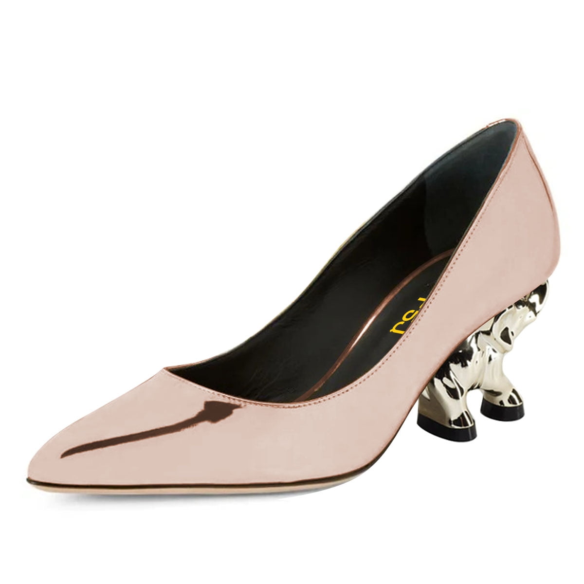 FSJ Women Elegant Pointed Closed Toe Pumps Chic Elephant Sturdy High ...