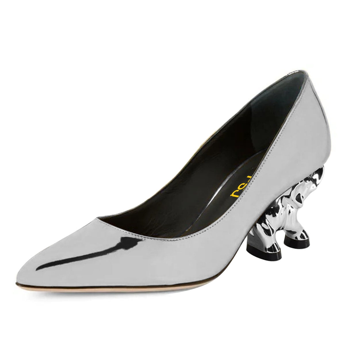 FSJ Women Elegant Pointed Closed Toe Pumps Chic Elephant Sturdy High ...