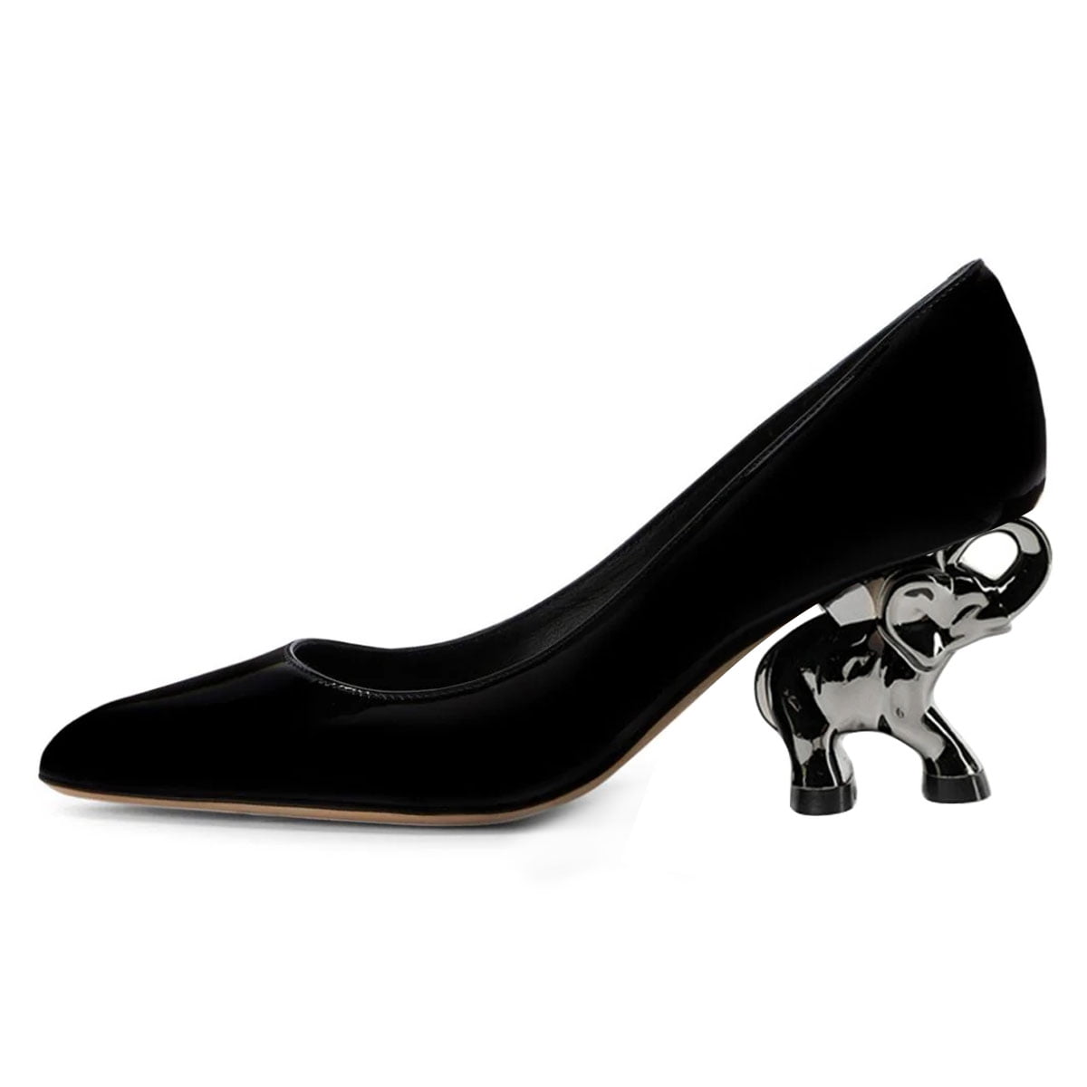 FSJ Women Elegant Pointed Closed Toe Pumps Chic Elephant Sturdy High ...