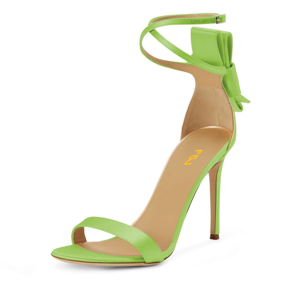 FSJ Women Sexy Back Bowknot Ankle Buckle Strap Sandals Open Toe One ...