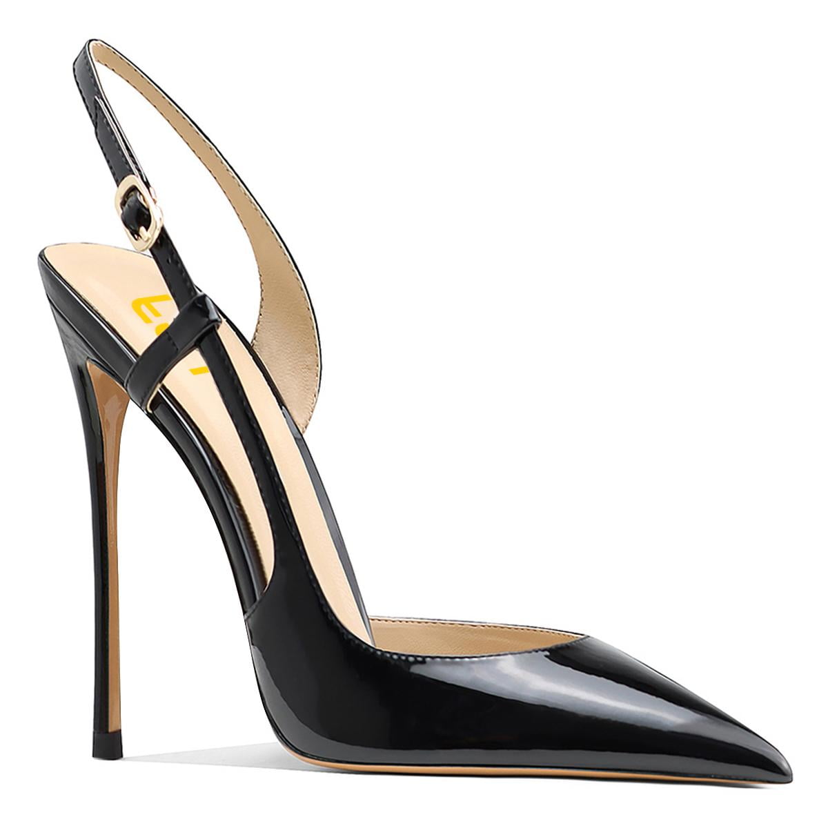 FSJ Women Slip on Pointy Toe D'orsay Pumps Slingback Backstrap High ...