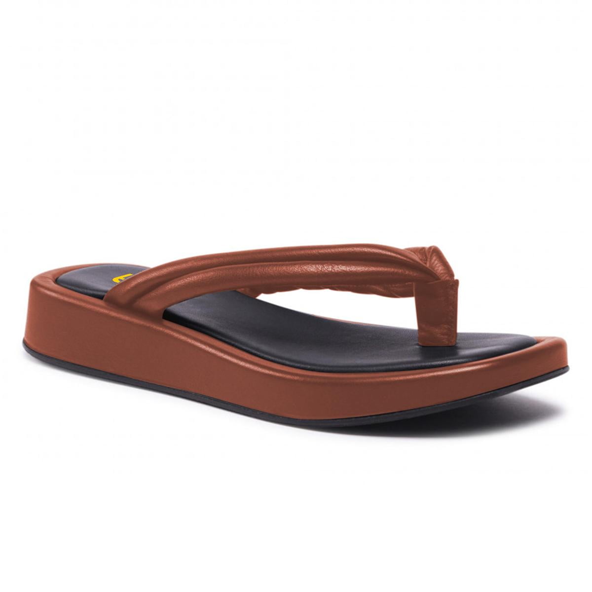 FSJ Women Split Square Toe Flip Flops Soft Insole Flats Slip on ...