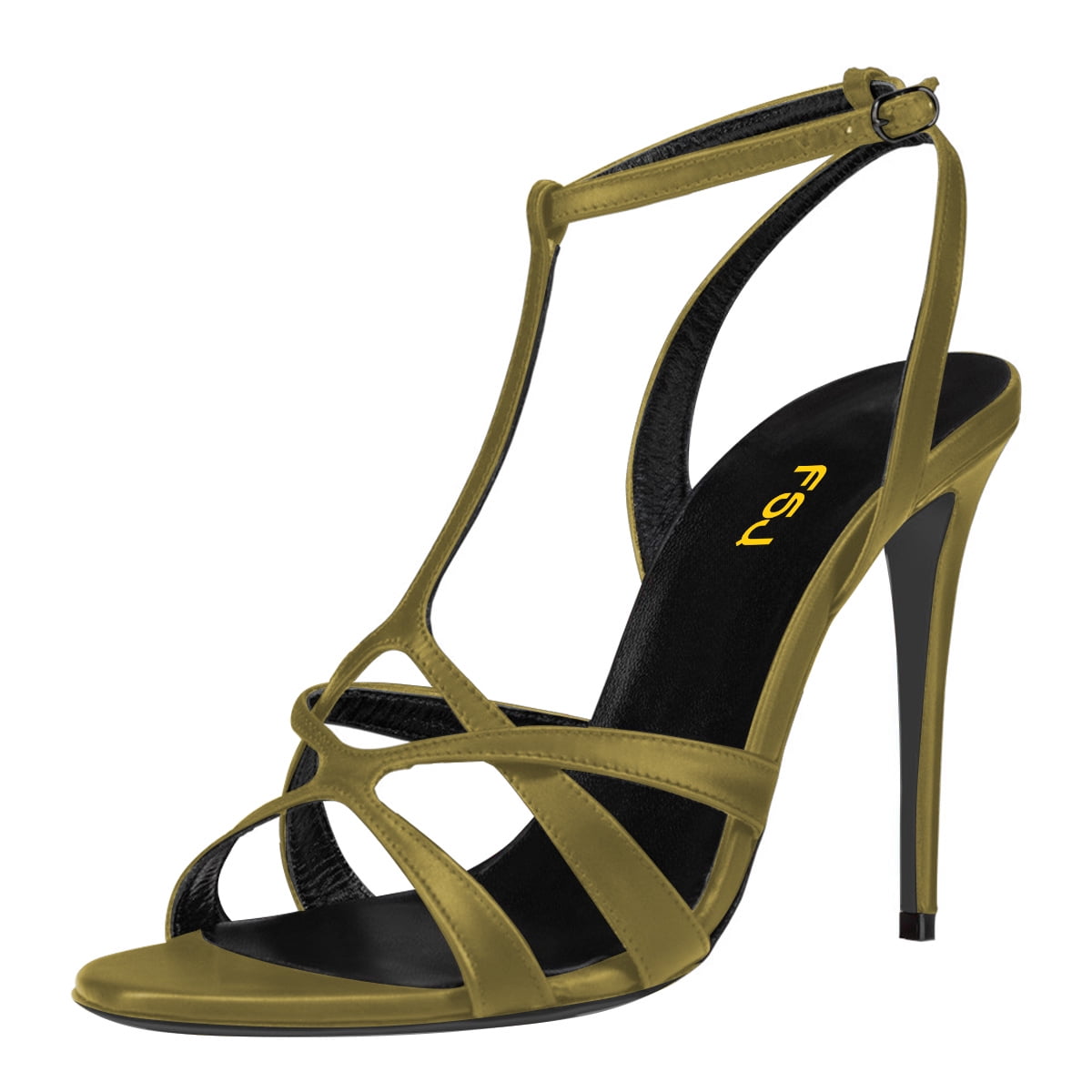 FSJ Women Stylish Cross Strap Stiletto High Heel Sandals T-Strap ...