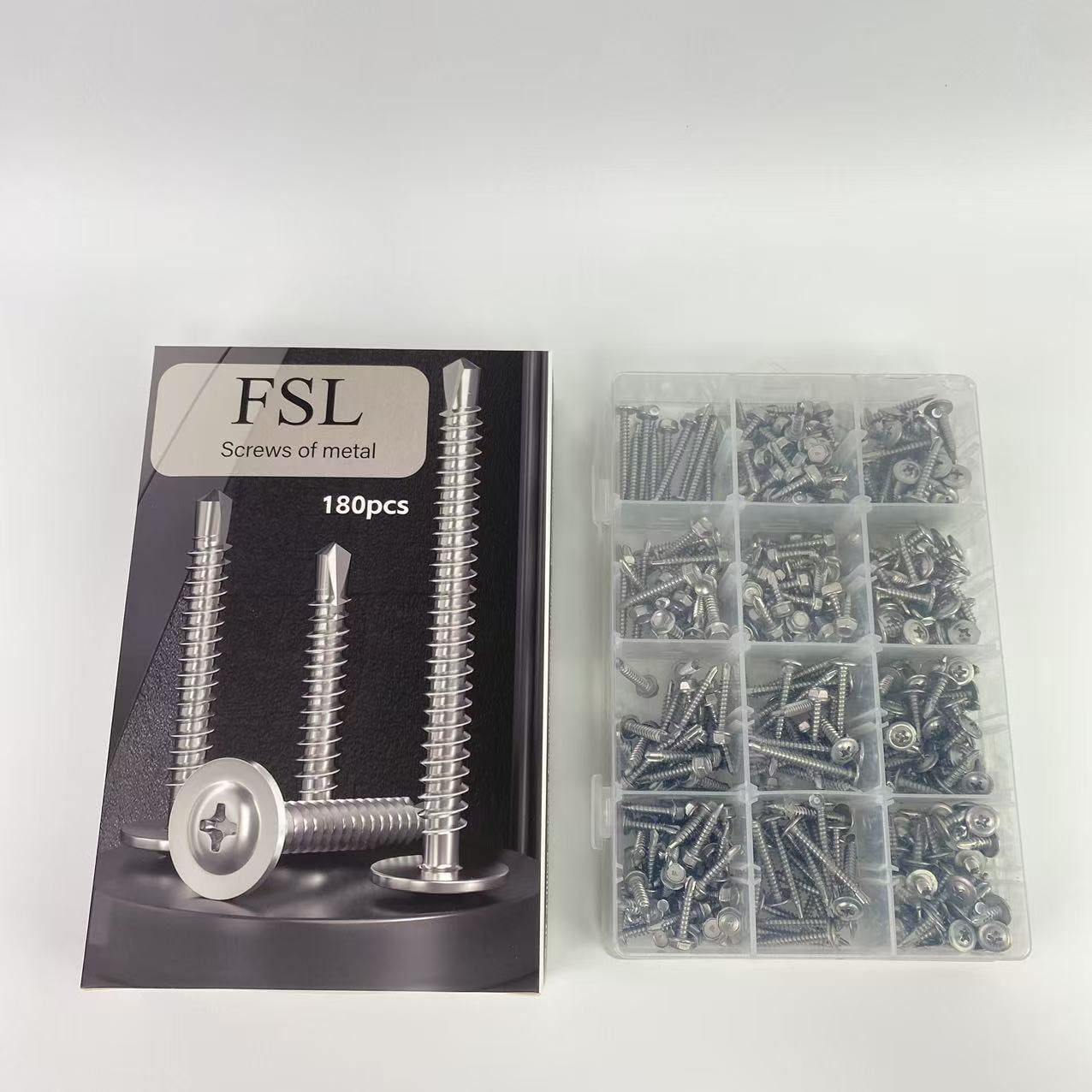 FSL Screws of metal,180pcs #8 Sheet Metal Screws Assortment Kit, 410 ...
