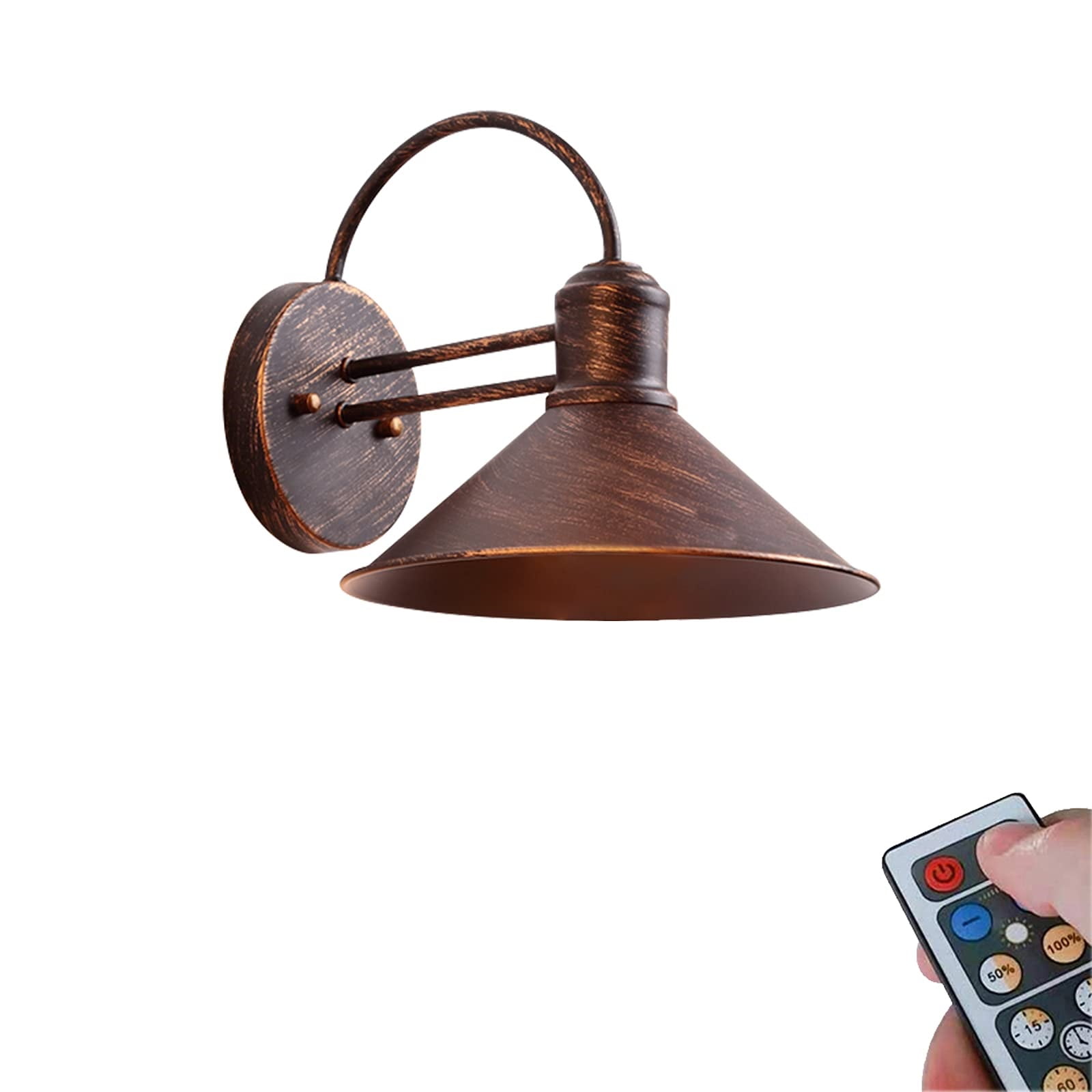 FSLiving 1-Lamp Waterproof Retro Wall Lighting 55 Lumens LED Battery ...