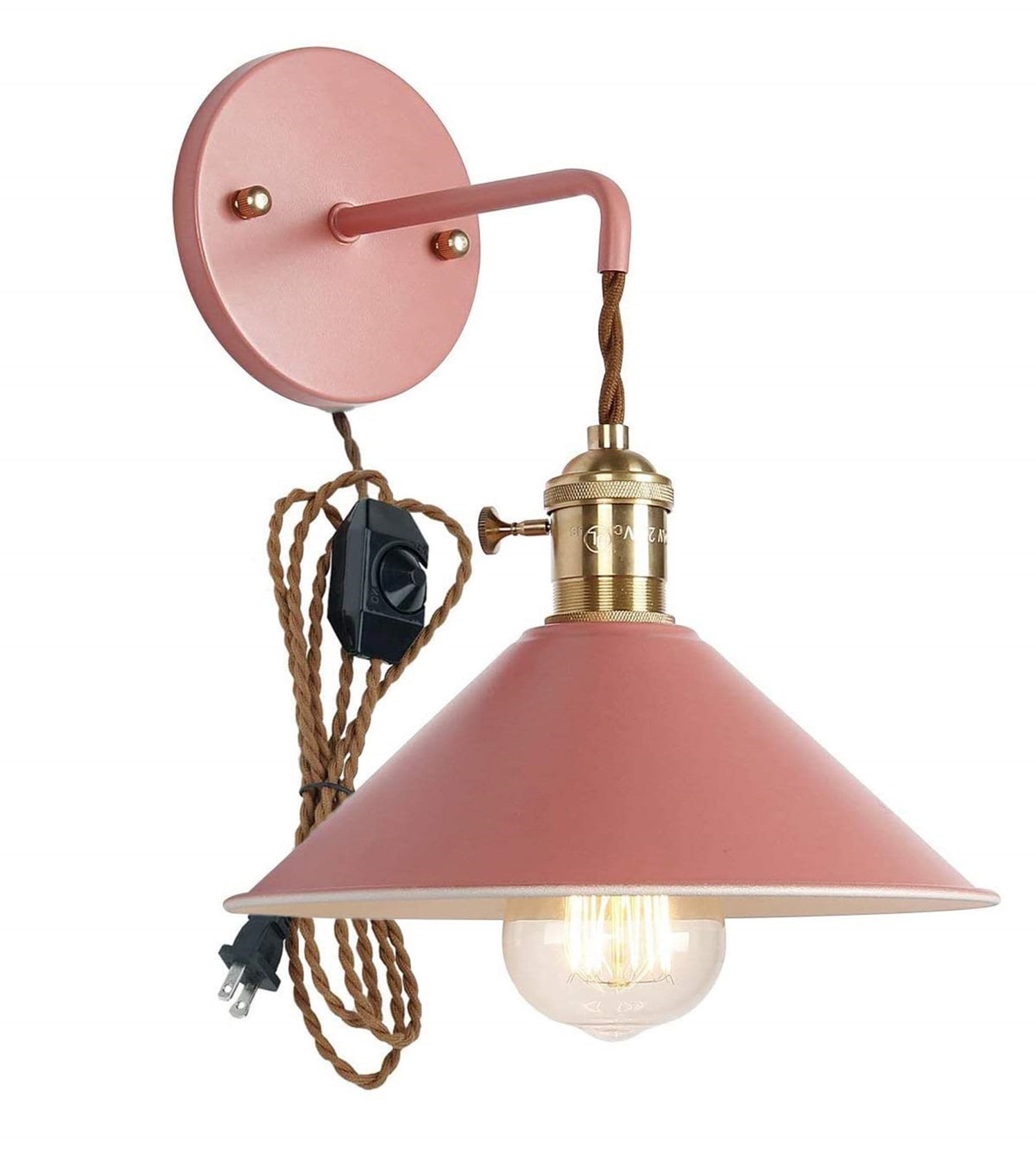 FSLiving 1-Light Dimmable Wall Sconce Lighting Fixture Within-line Cord ...
