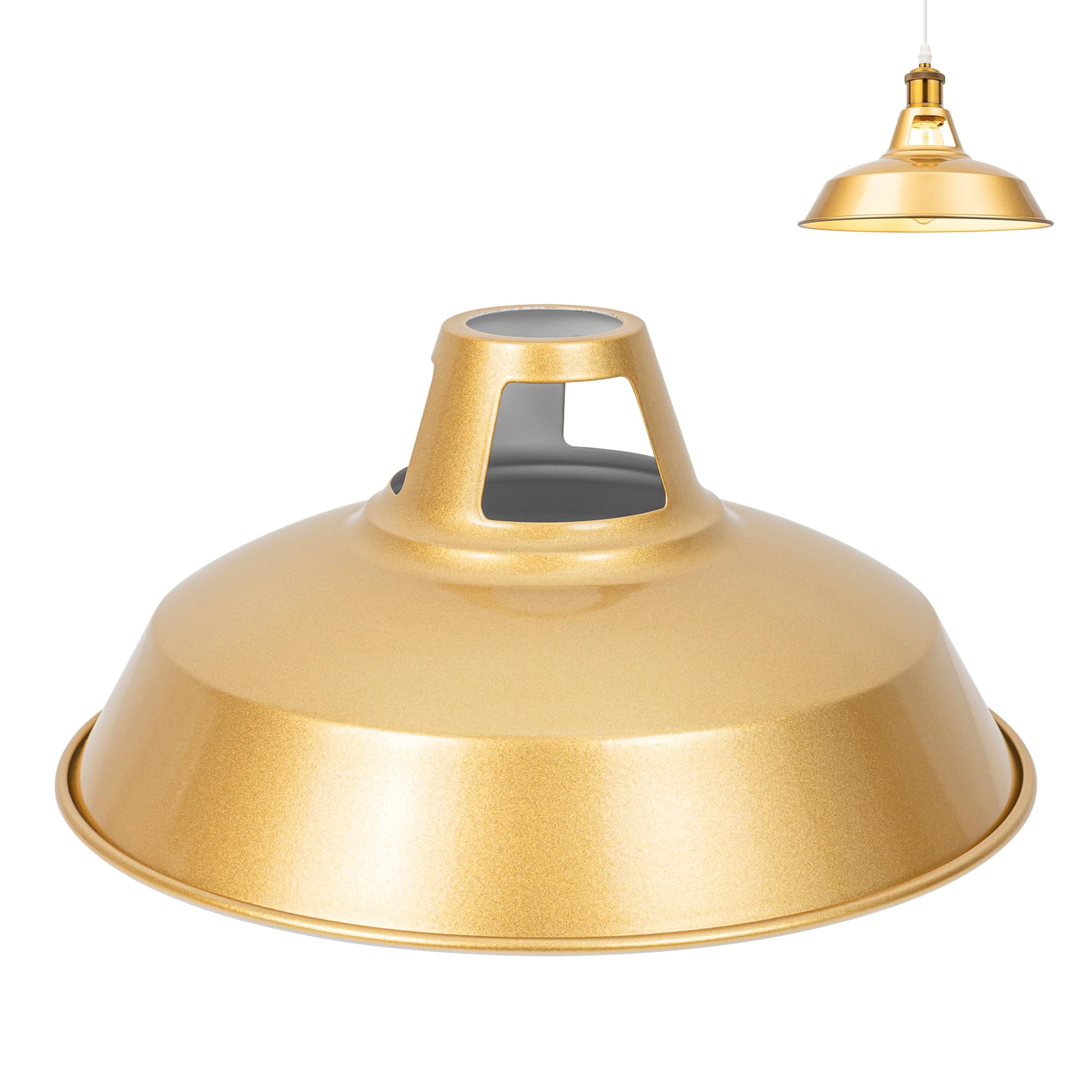 FSLiving 1-Pack 10.6" Painting Gold Metal Cone Lamp Shade Replacement ...