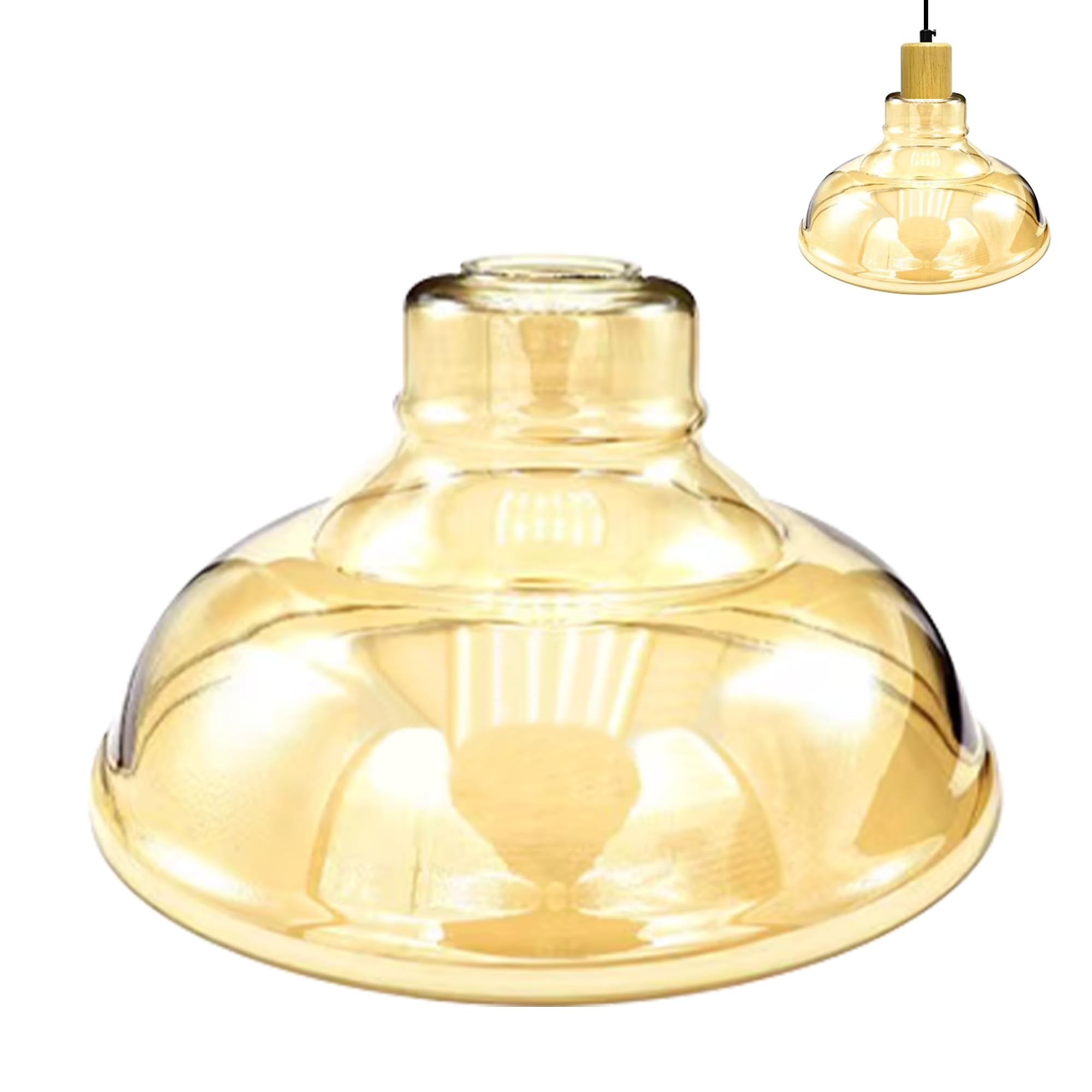 FSLiving 1-Pack 11" Clear Amber Glass Scalloped Lamp Shade Replacement ...