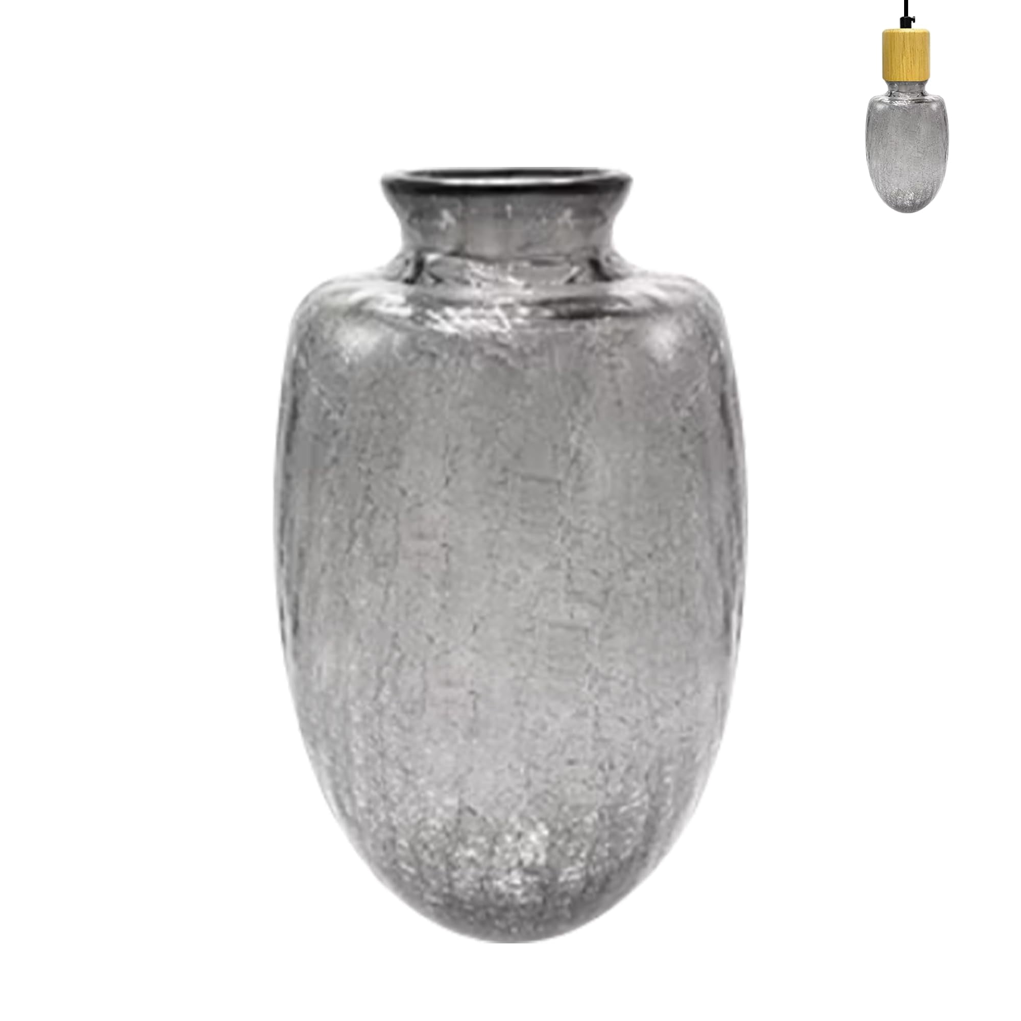 FSLiving 1-Pack 3.4" Smoky Gray Glass Water-drop Lamp Shade Replacement ...
