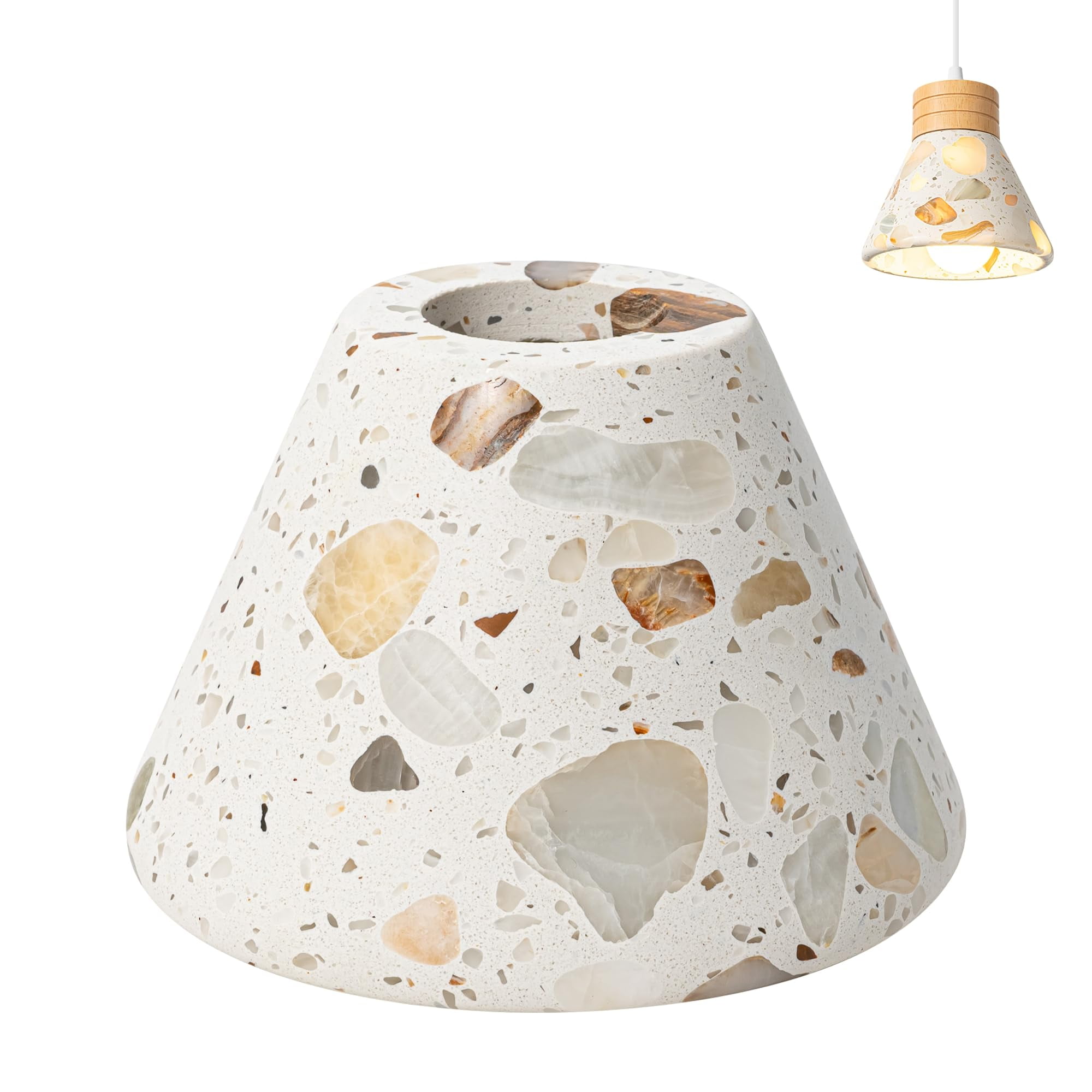 FSLiving 1-Pack 5.9" White Stone Water-drop Lamp Shade Replacement ...