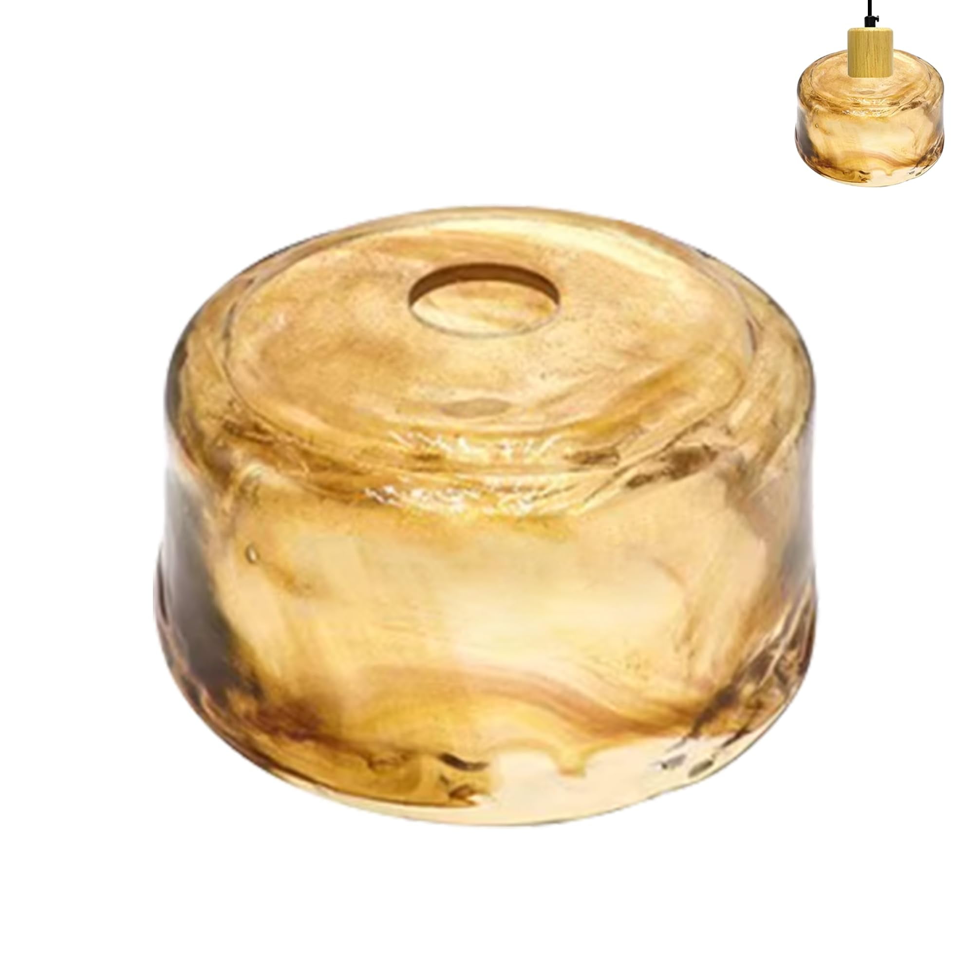 FSLiving 1-Pack 6.5" Amber Glass Irregular Caramel Lamp Shade ...