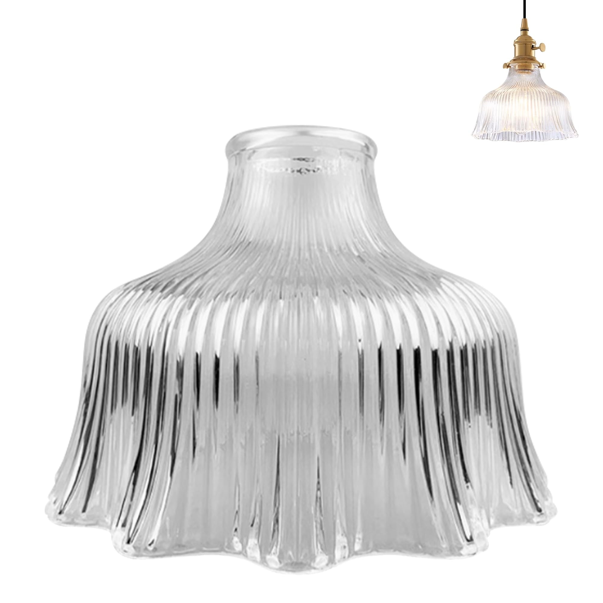 FSLiving 1-Pack 6.7" Clear Glass Water-drop Lamp Shade Replacement ...