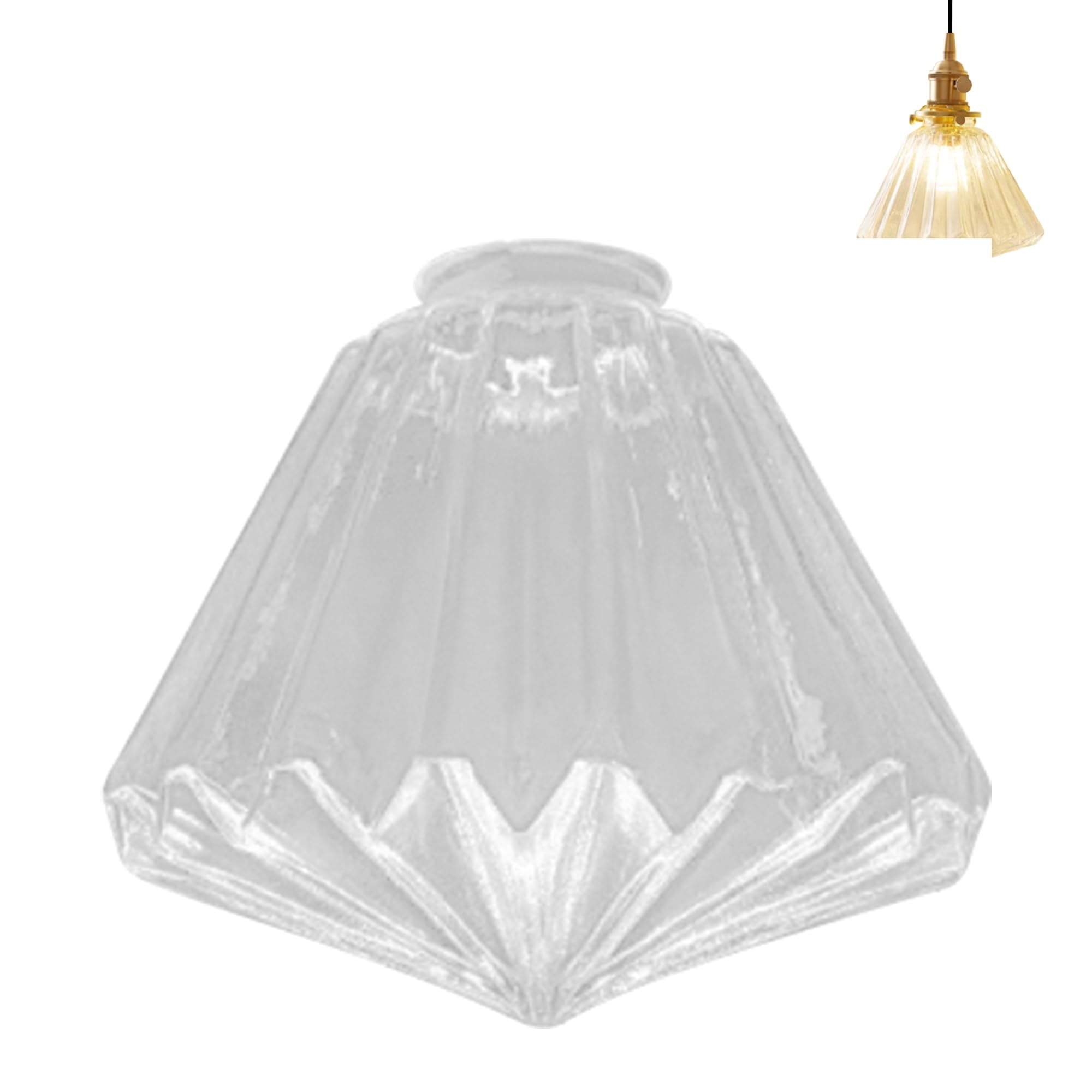 FSLiving 1-Pack 6.7" Transparency Glass Water-drop Lamp Shade ...