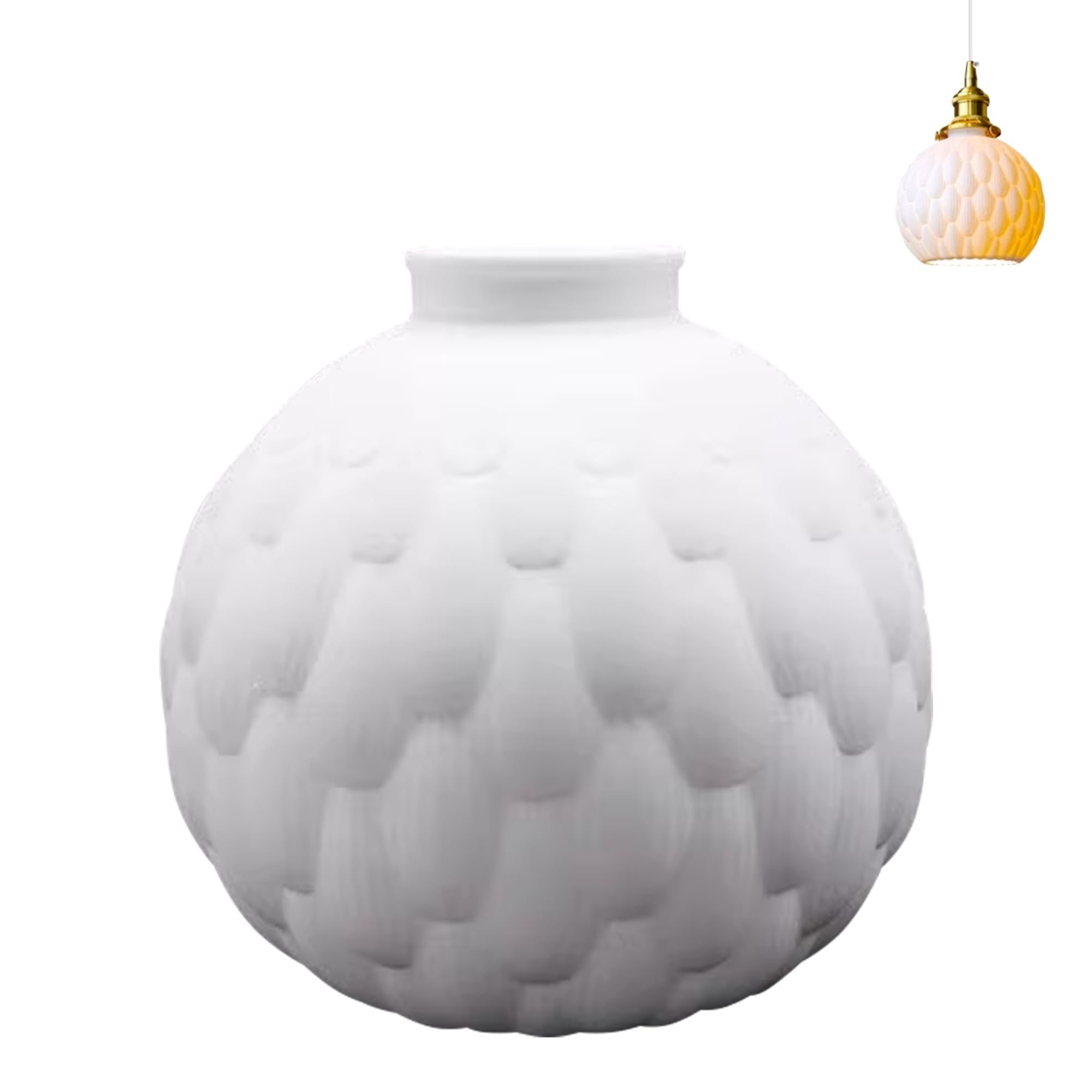 FSLiving 1-Pack 6" Wave White Ceramic Lamp Shade Replacement, White ...