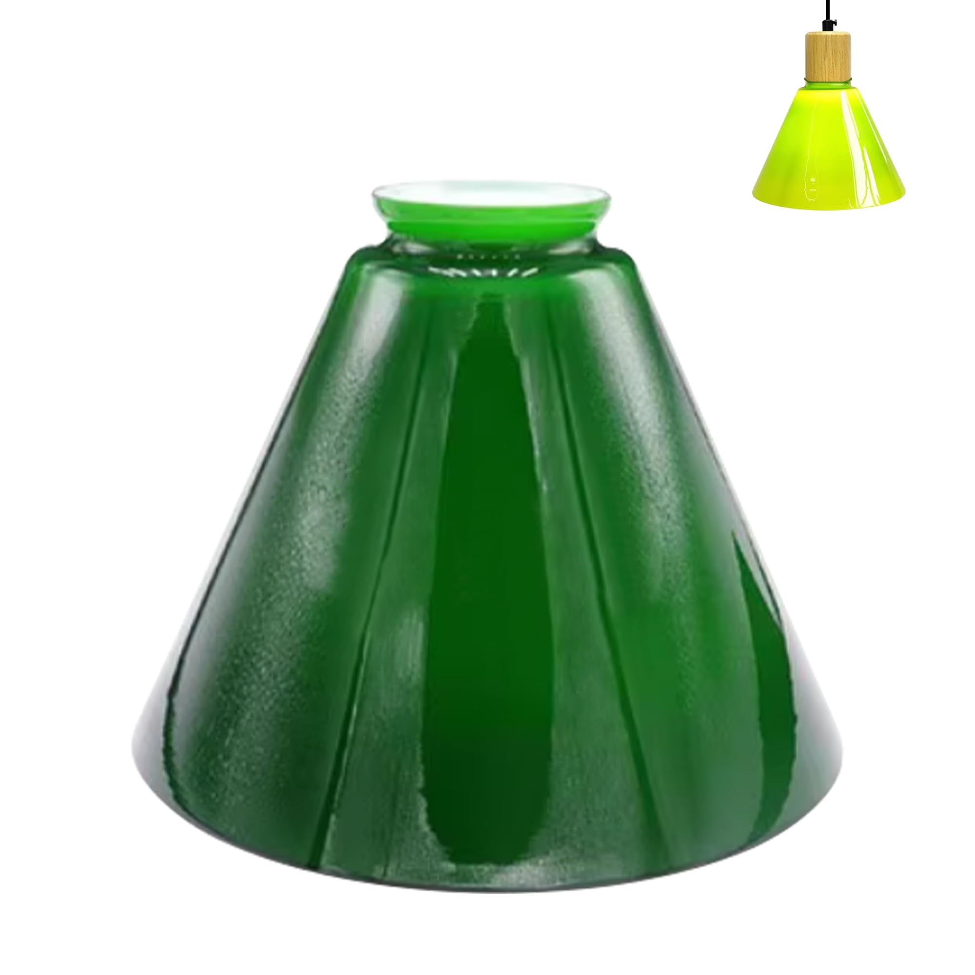 FSLiving 1-Pack 7.1" Retro Green Glass Water-drop Lamp Shade ...