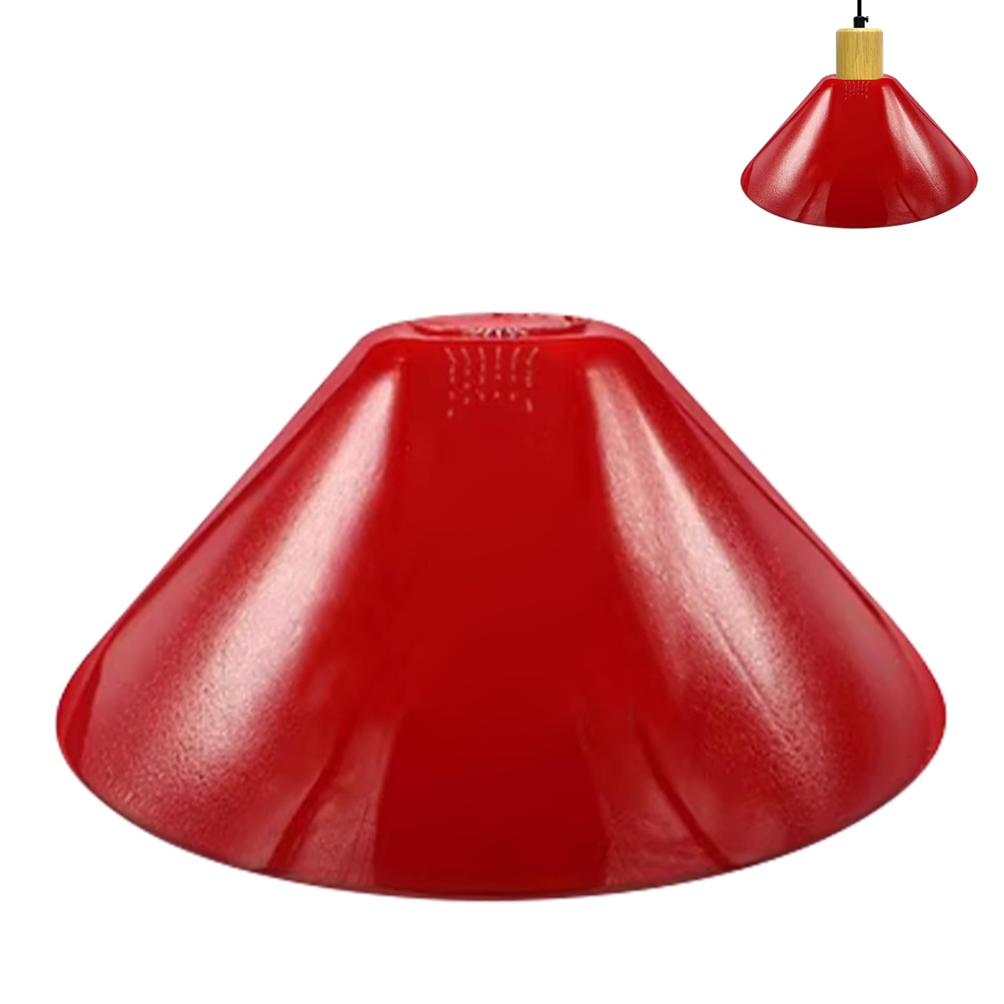 FSLiving 1-Pack 9.8" Red Glass Funnel Flared Lamp Shade Replacement ...