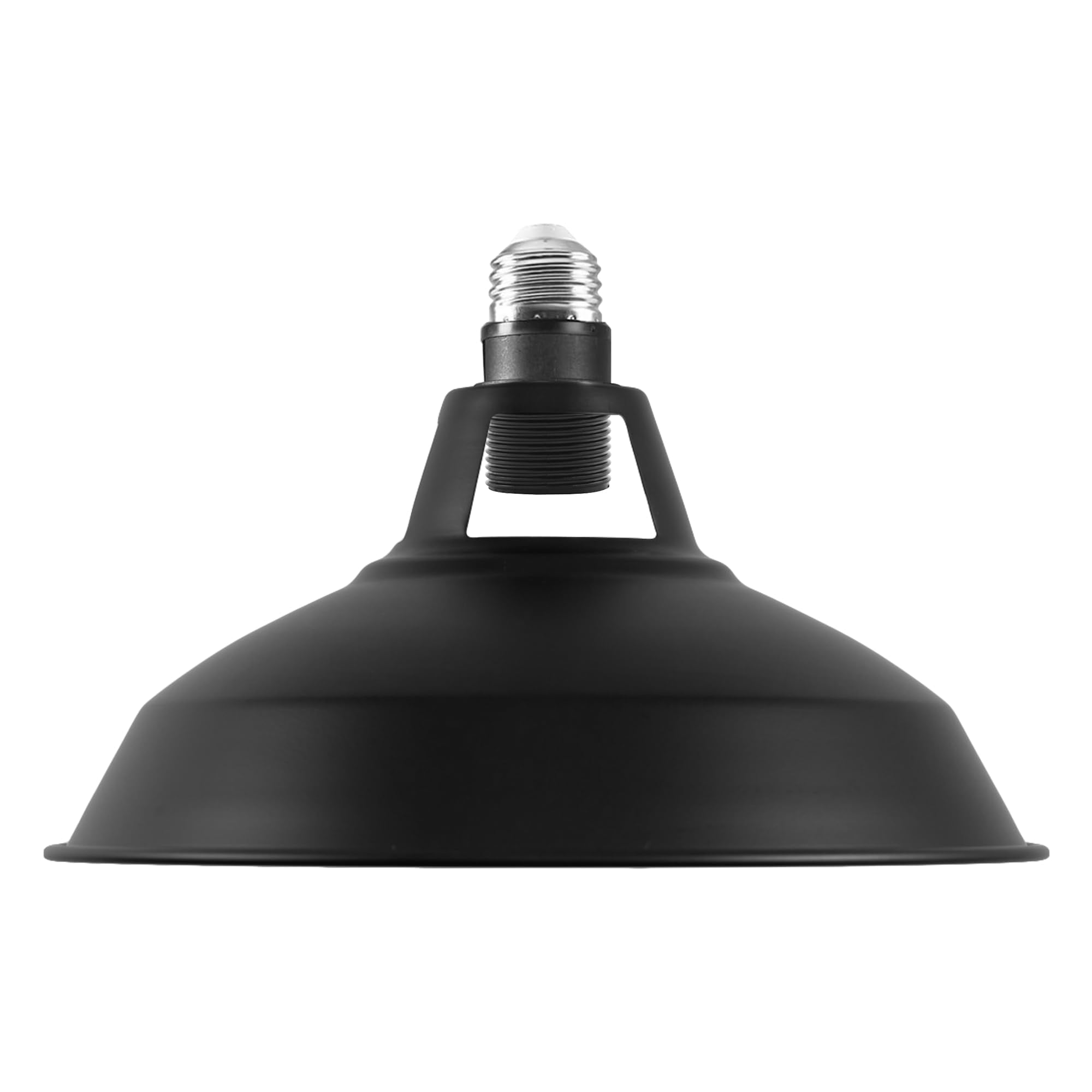 FSLiving 10.6" Black Industrial Hollow Metal Lamp Shade with Light ...
