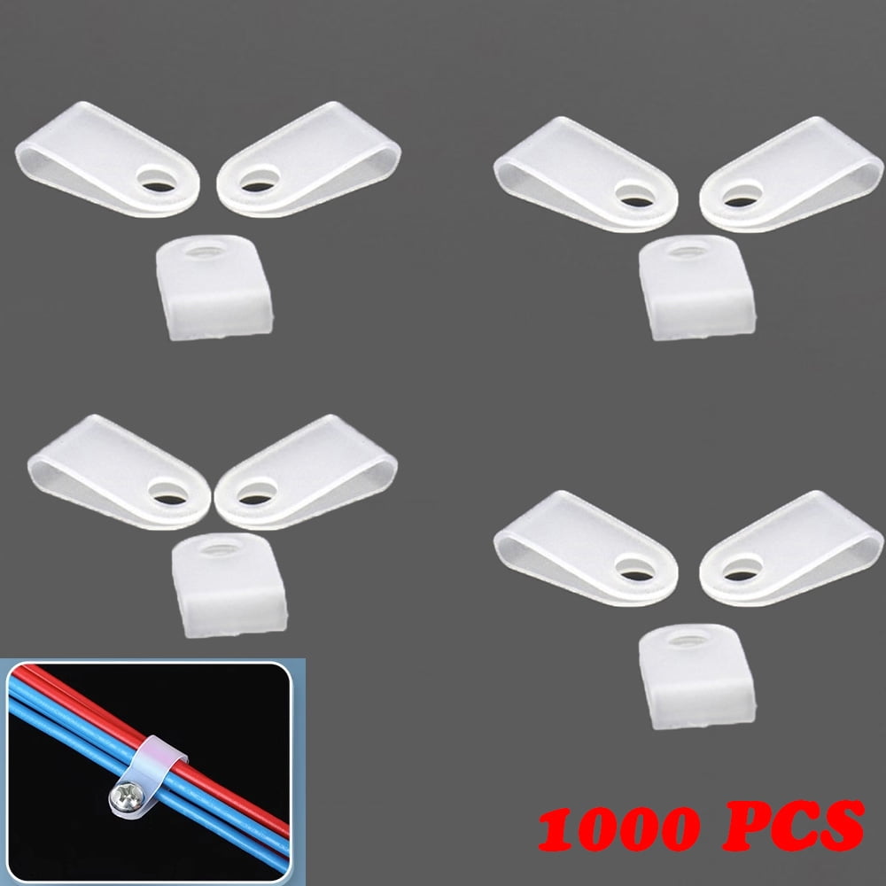 FSLiving 1000 Pcs Cable Clamp U-Type Cable Clip Wire Clamp M4 Screw ...