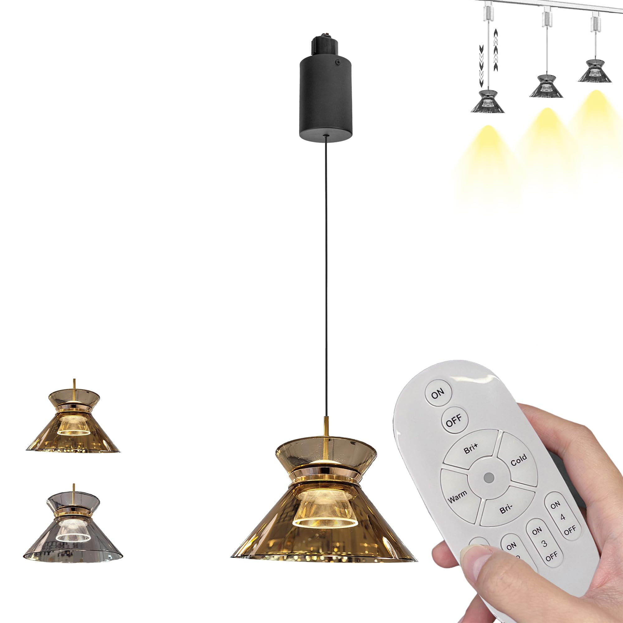FSLiving 10W Adjustable Height Track Pendant Light J-Type Retractable ...