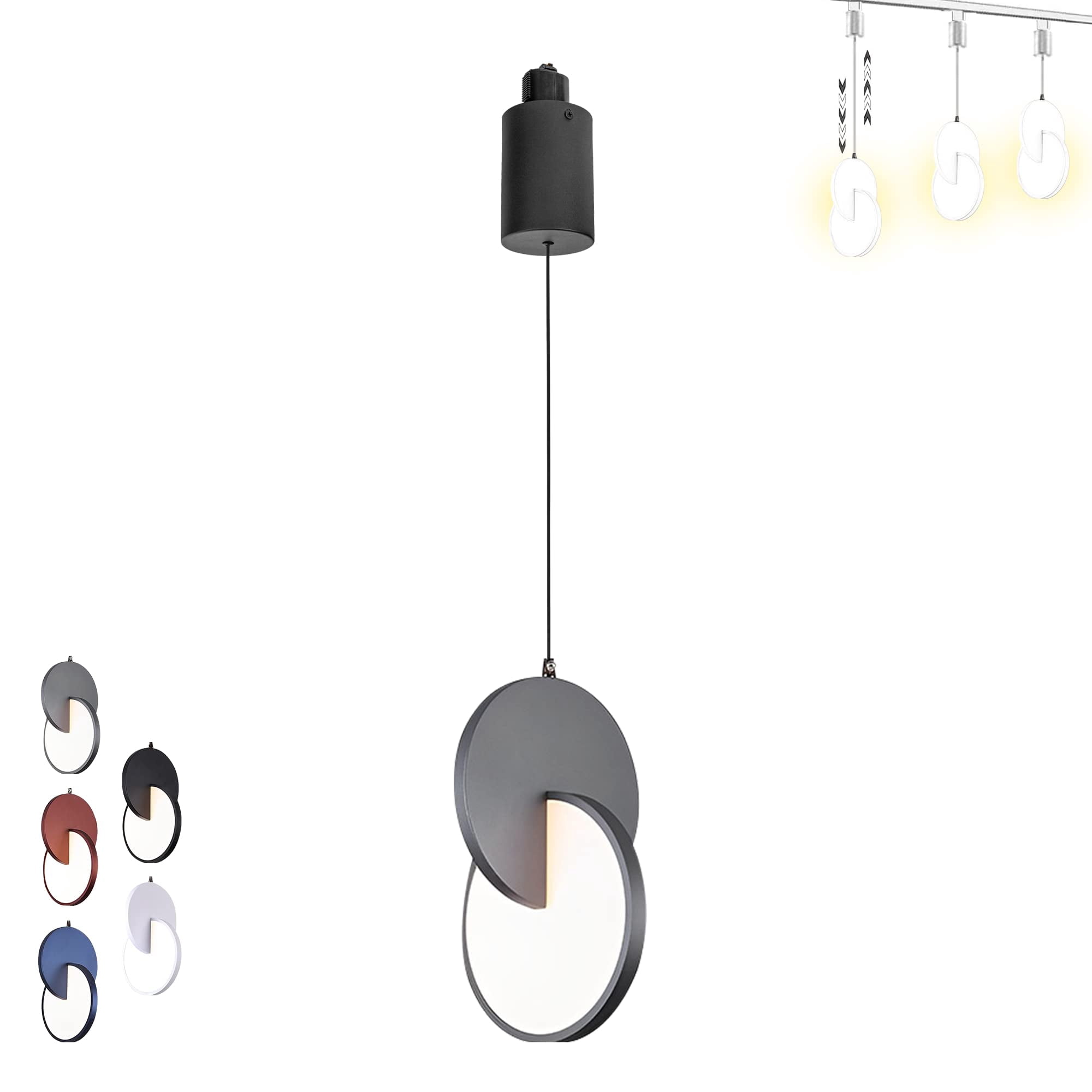 FSLiving 10W Adjustable Levitate Track Pendant Light J-Type Retractable ...
