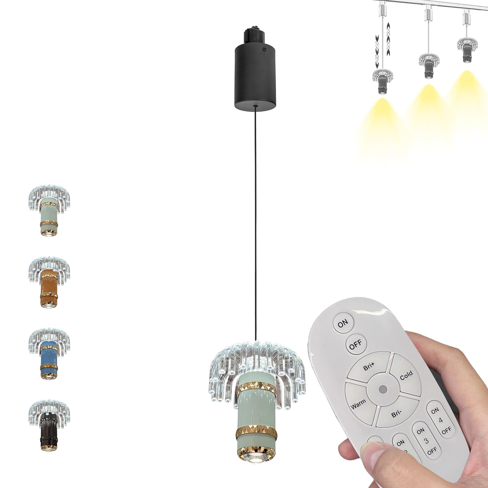 FSLiving 10W Adjustable Levitate Track Pendant Light J-Type Retractable ...