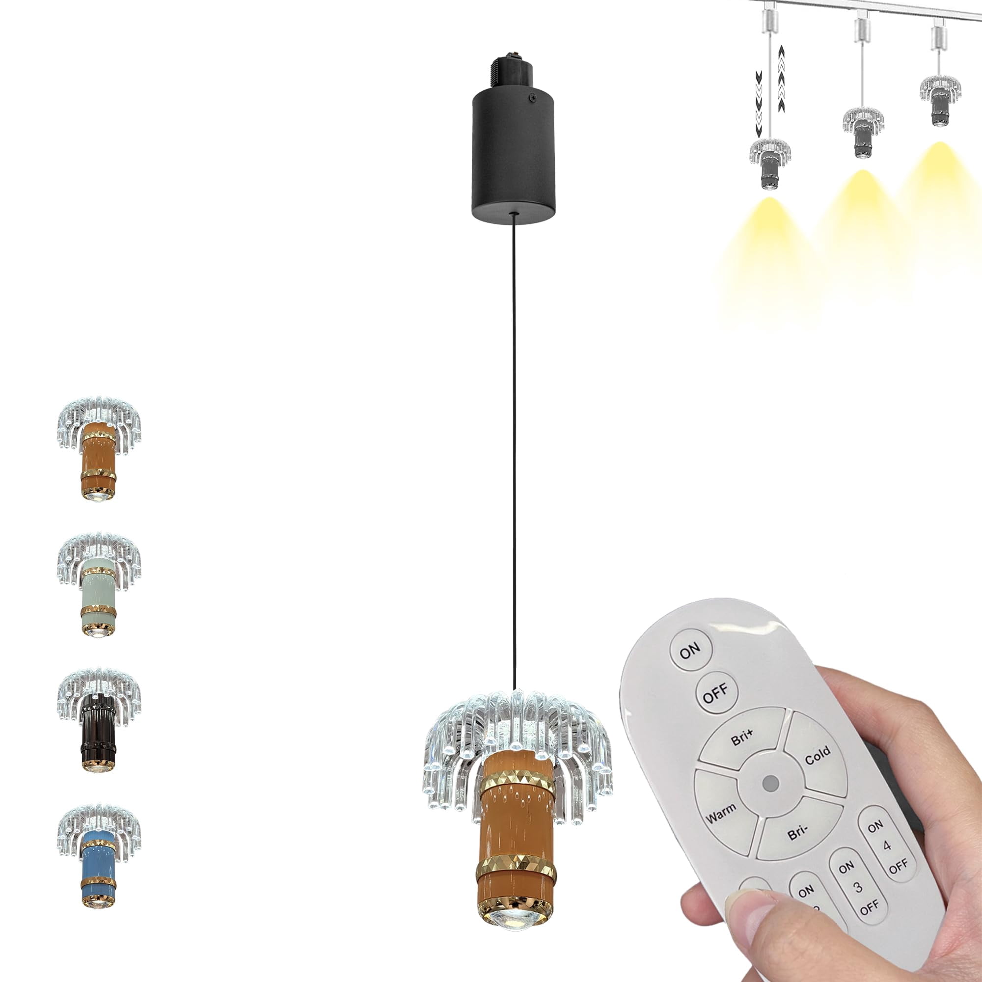 FSLiving 10W Adjustable Levitate Track Pendant Light J-Type Retractable ...