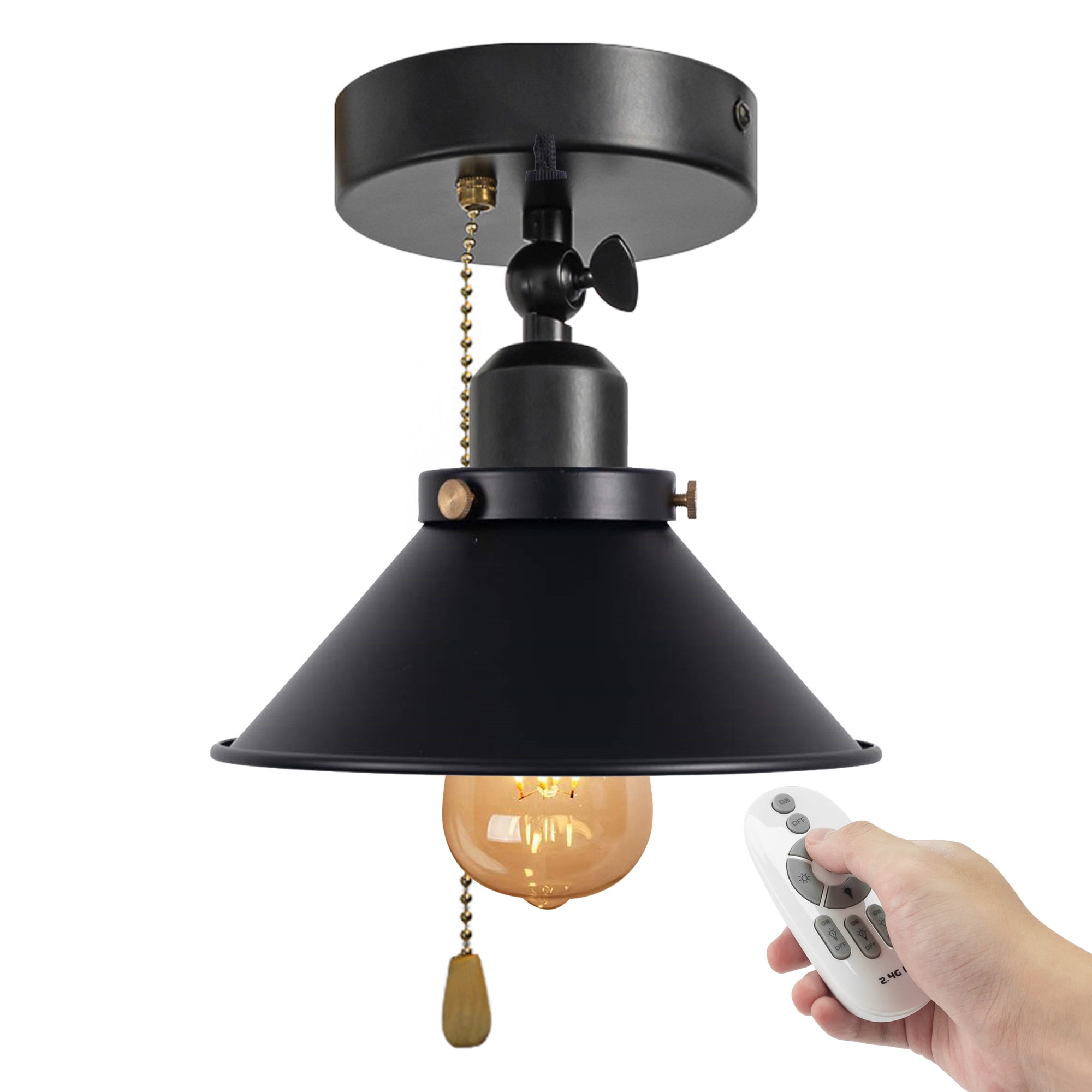 FSLiving 110V Hardwired Ceiling Light with Zipper Switch Remote Control ...