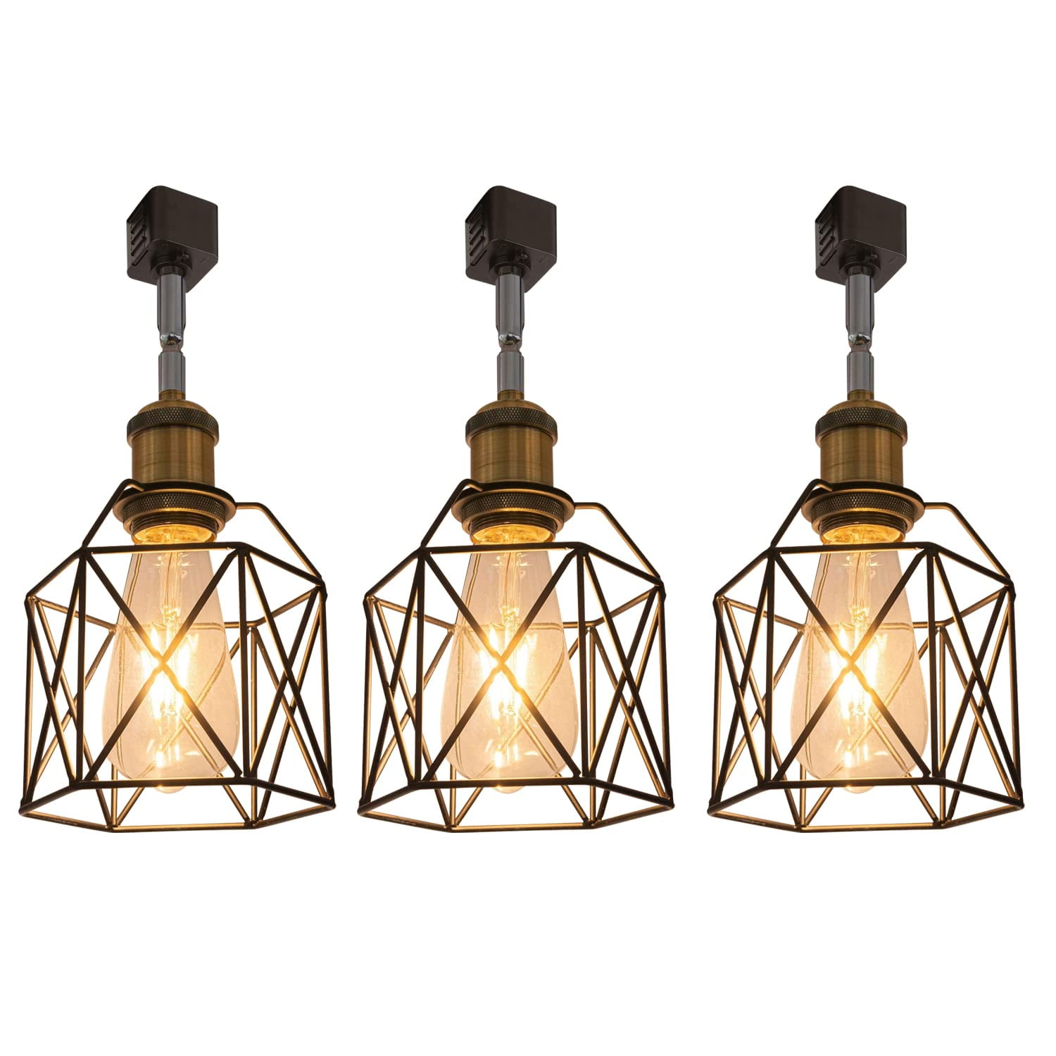 FSLiving 12V J System Track Lighting Heads,Vintage Loft Design, Black ...