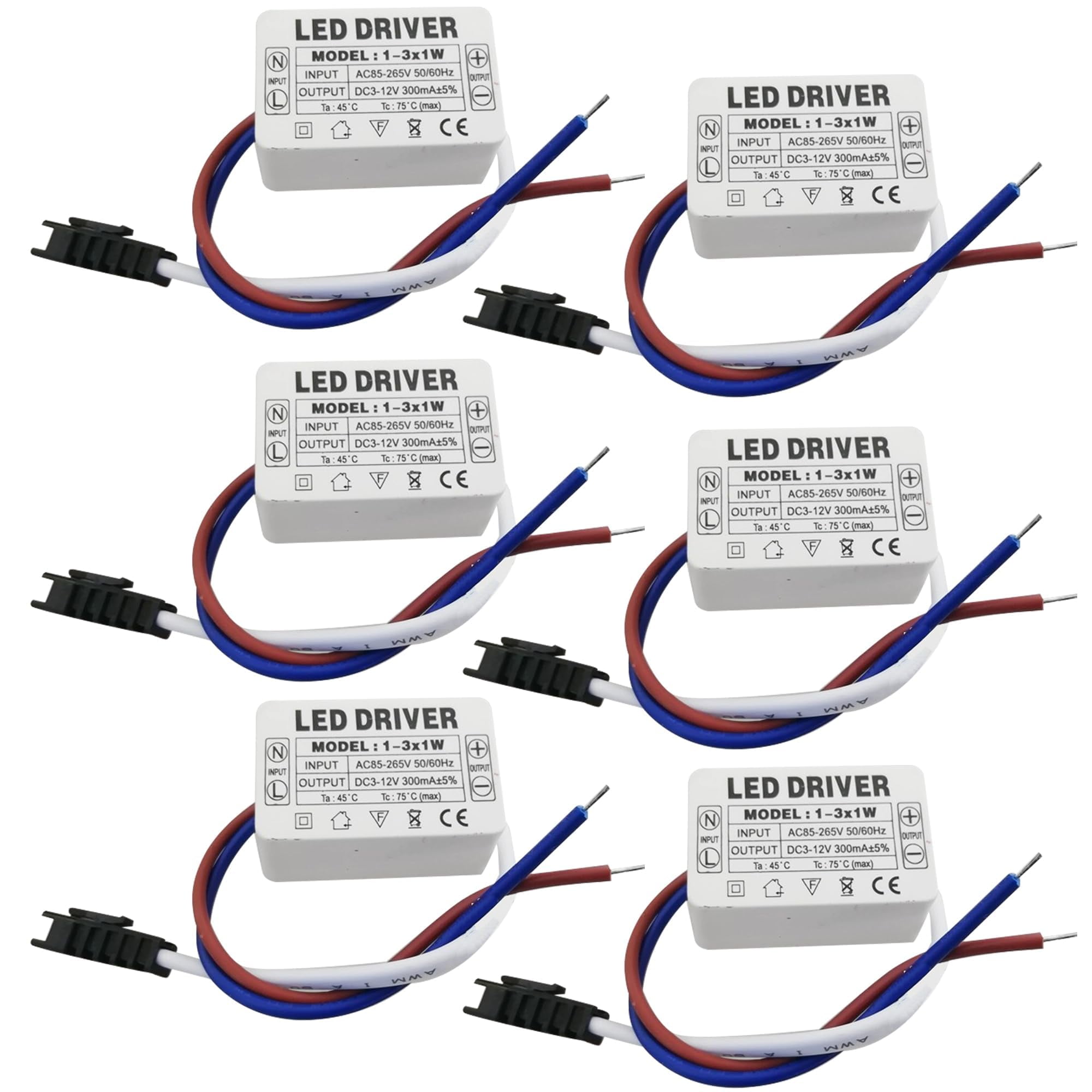 FSLiving 12V LED Driver, 85-265V, LED Transformer 1-3Watts Electrical ...