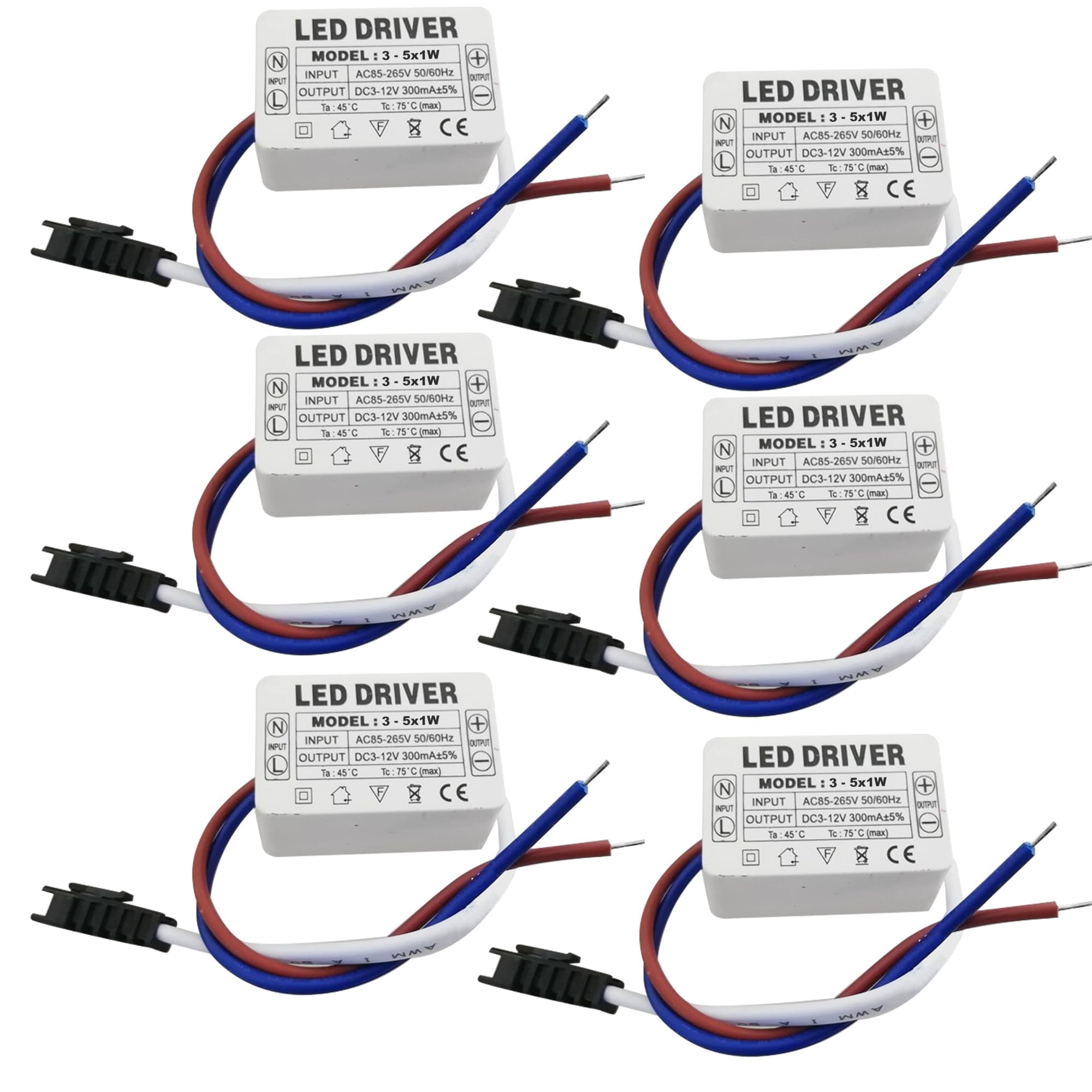 FSLiving 12V LED Driver, 85-265V, LED Transformer 3-5Watts Electrical ...