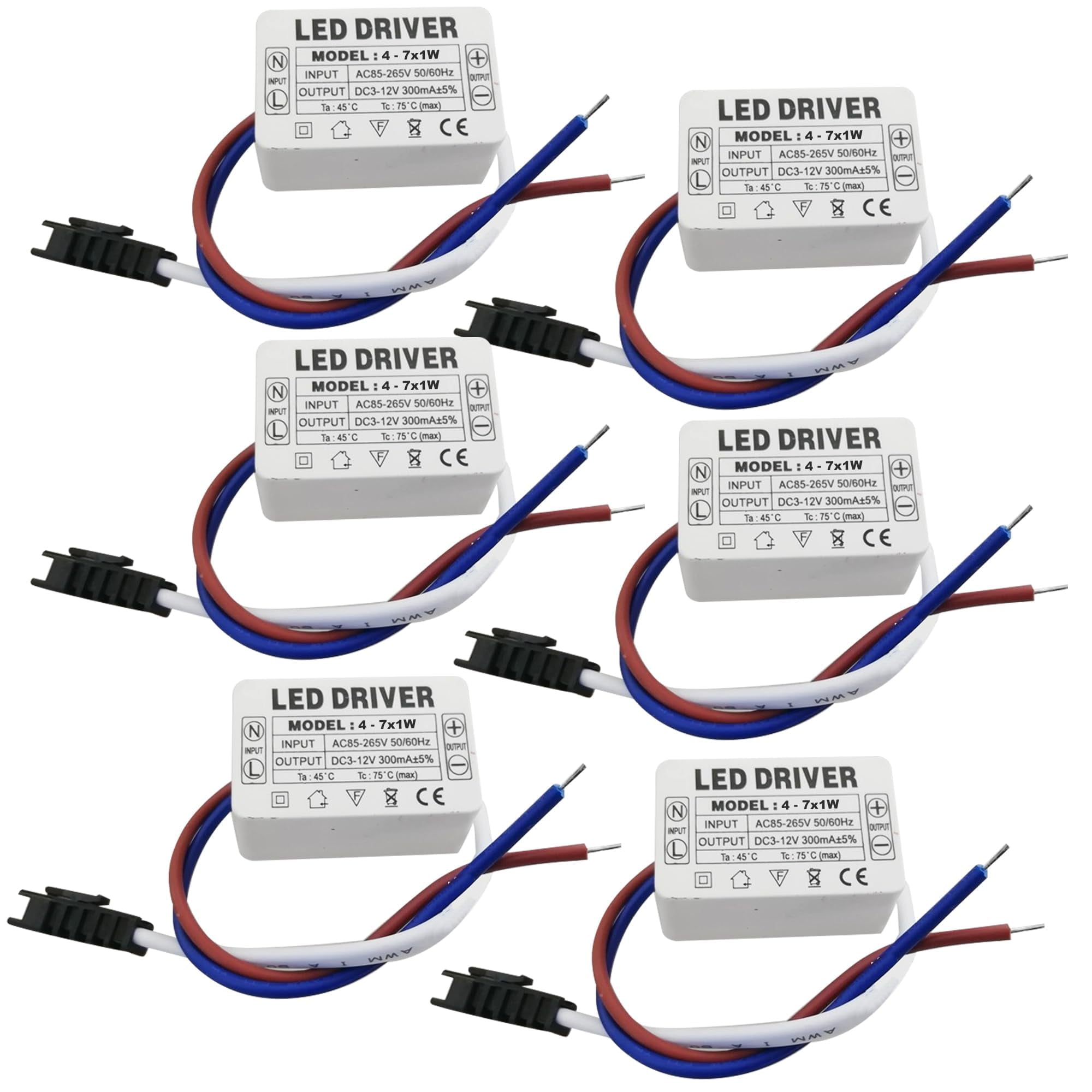 FSLiving 12V LED Driver, 85-265V, LED Transformer 4-7Watts Electrical ...
