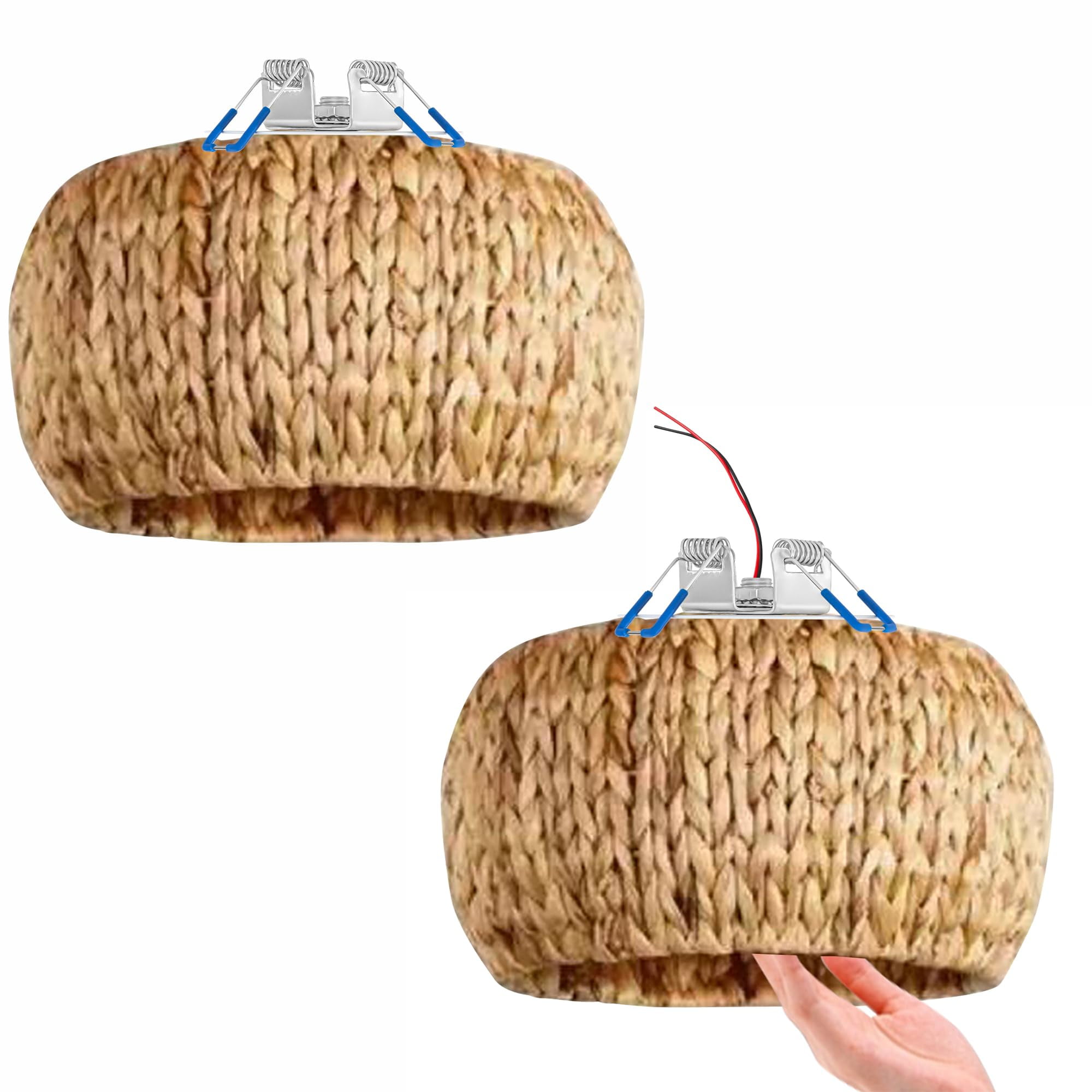 FSLiving 12V RV Puck Light Dimmable Touch Switch Retrofit Recessed Light Flush Mount for 4-5in ...