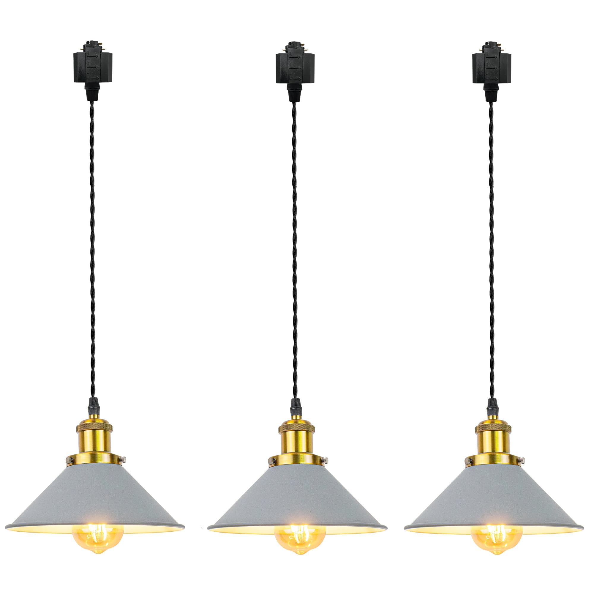 FSLiving 12V Track Lighting H-Type Track Pendant Light with Antique ...