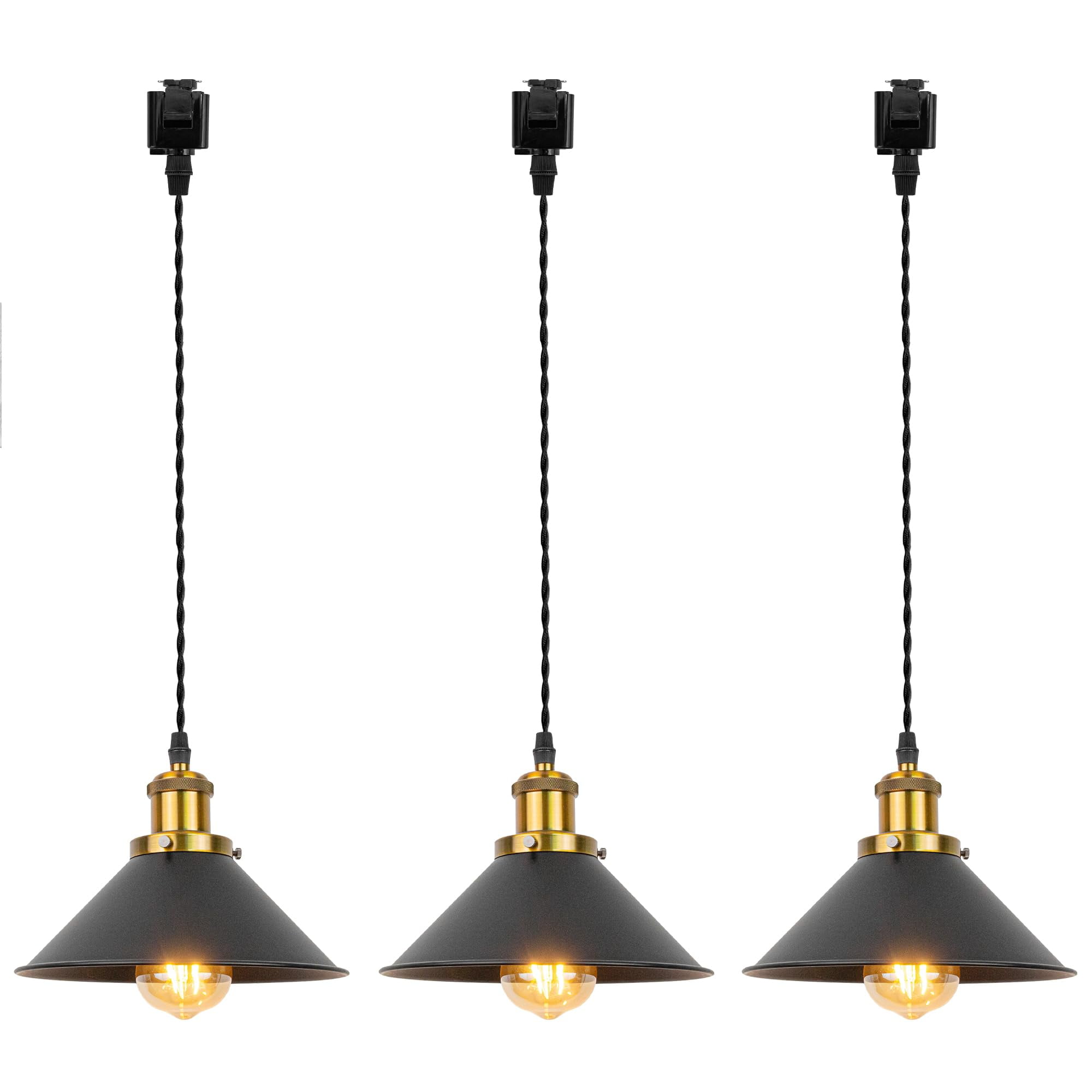 FSLiving 12V Track Lighting J-Type Track Pendant Light with Antique ...