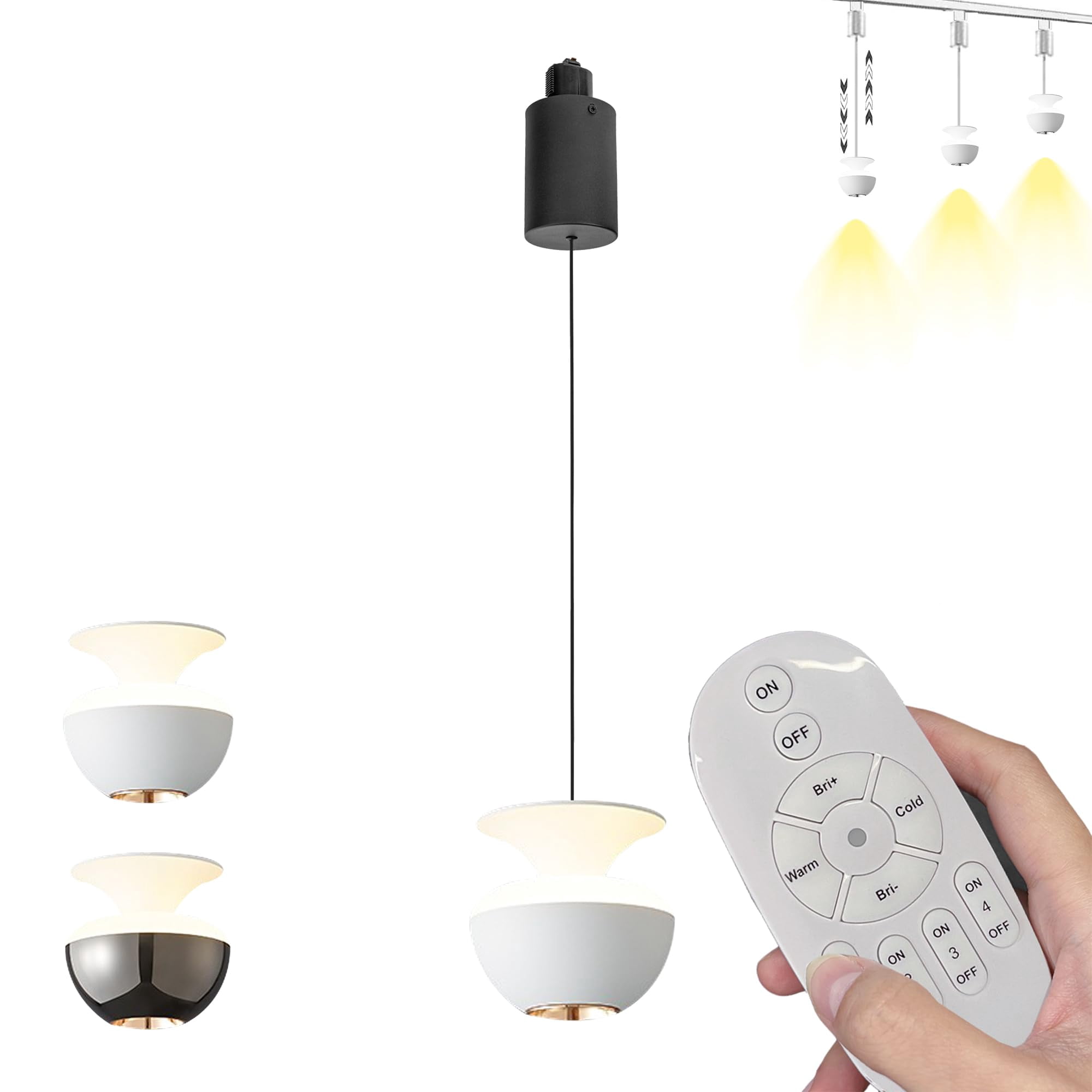 FSLiving 12W Adjustable Height Track Pendant Light H-Type Retractable ...