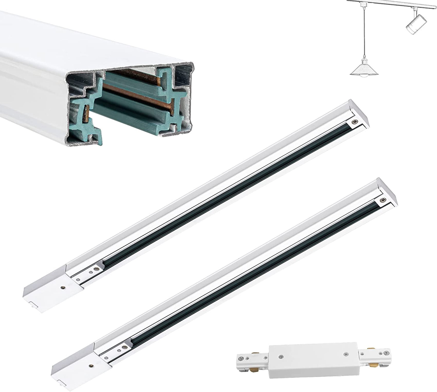 FSLiving 19.4Inches H Track with Mounting Hardware,120V Single Circuit ...