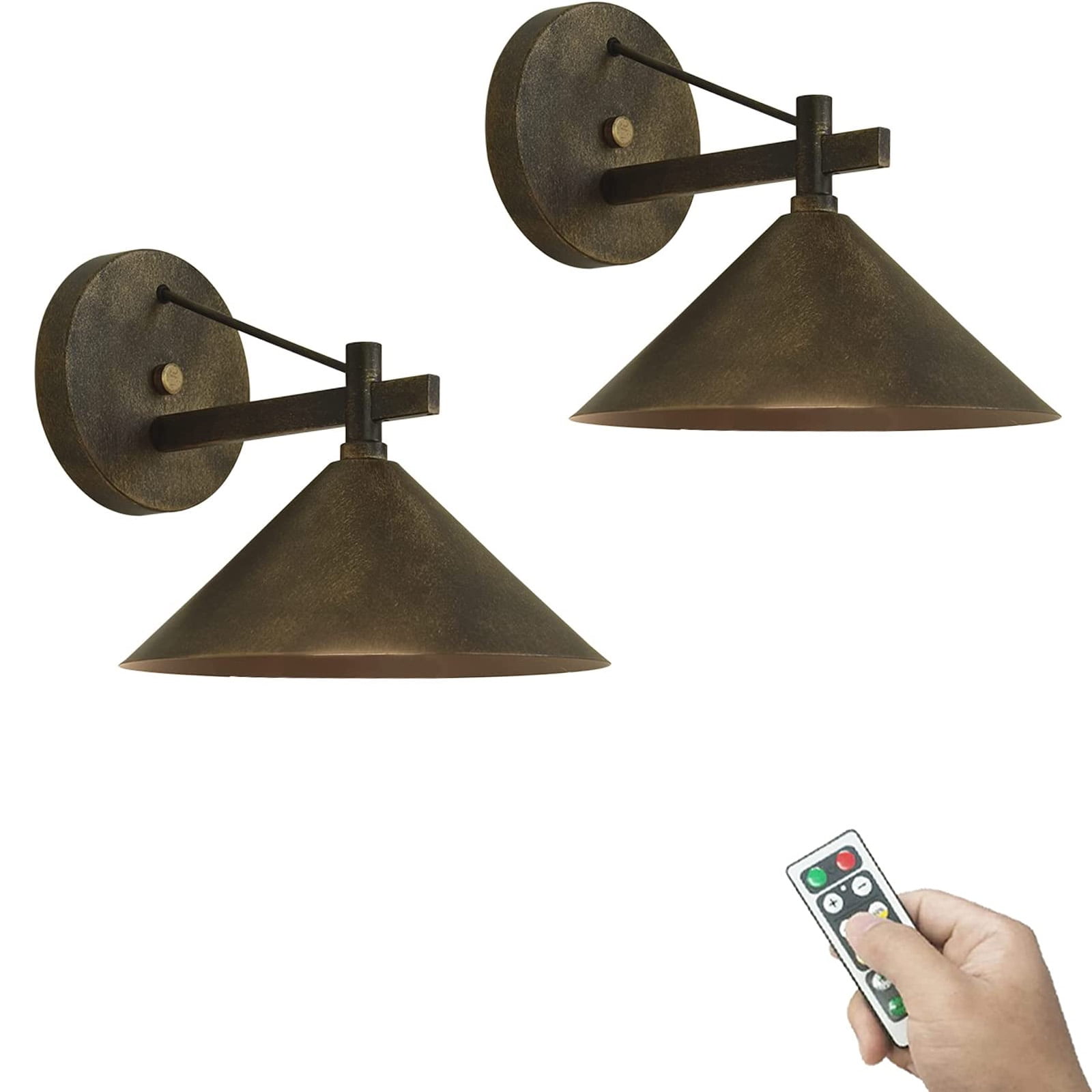 FSLiving 2-Lamps 55 Lumens LED Battery Run Waterproof Outdoor Wall ...