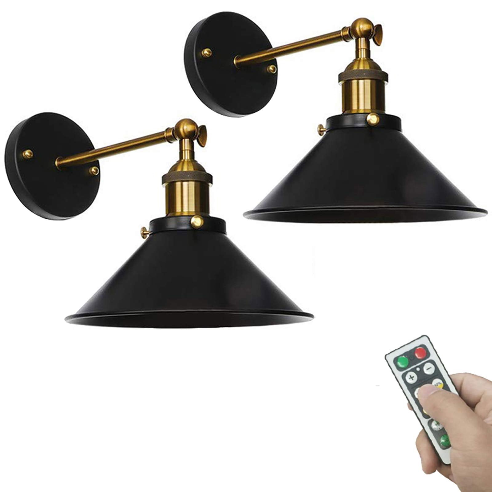 FSLiving 2-Lights 100 Lumens Multi-Function Battery Run Remote Control ...